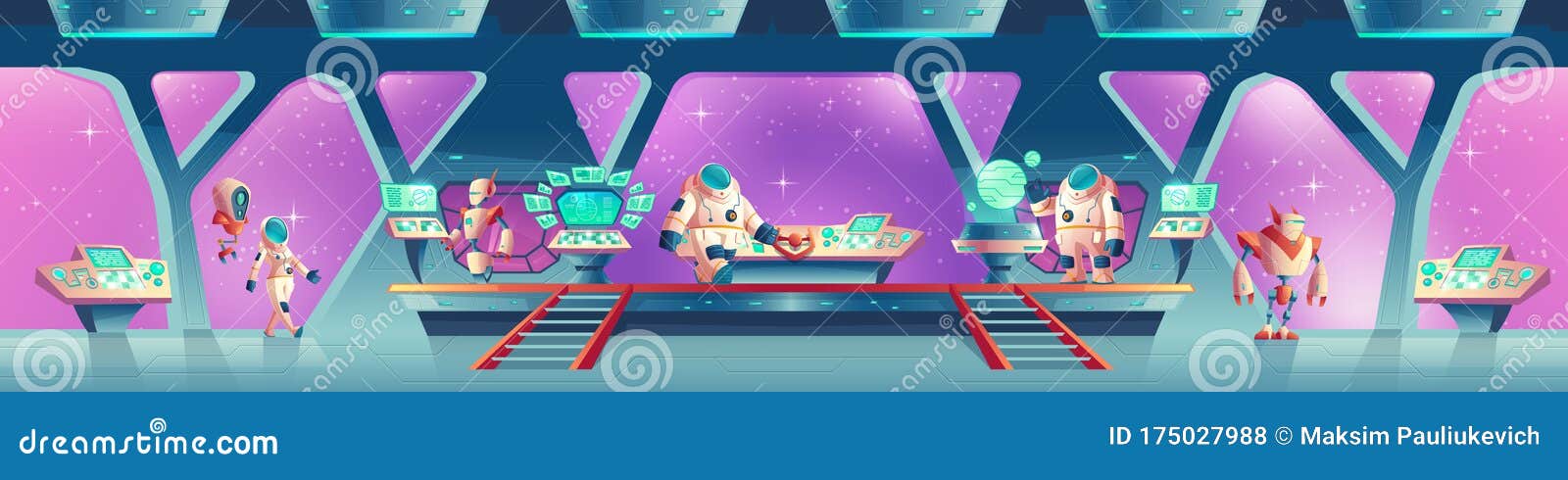 Vector Alien Spaceship Orlop, Cockpit with Helm Stock Vector ...