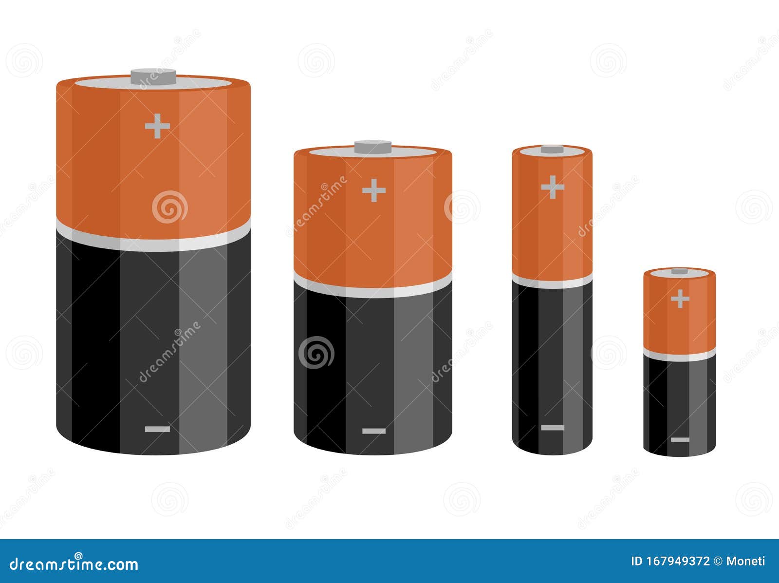 Vector Alkaline Battery Set. Batteries Sizes Vector Image Isolated ...