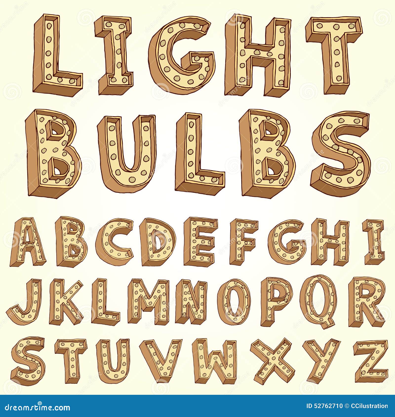 Vector Alphabet with Bulbs - Vector Illustration Stock Vector ...