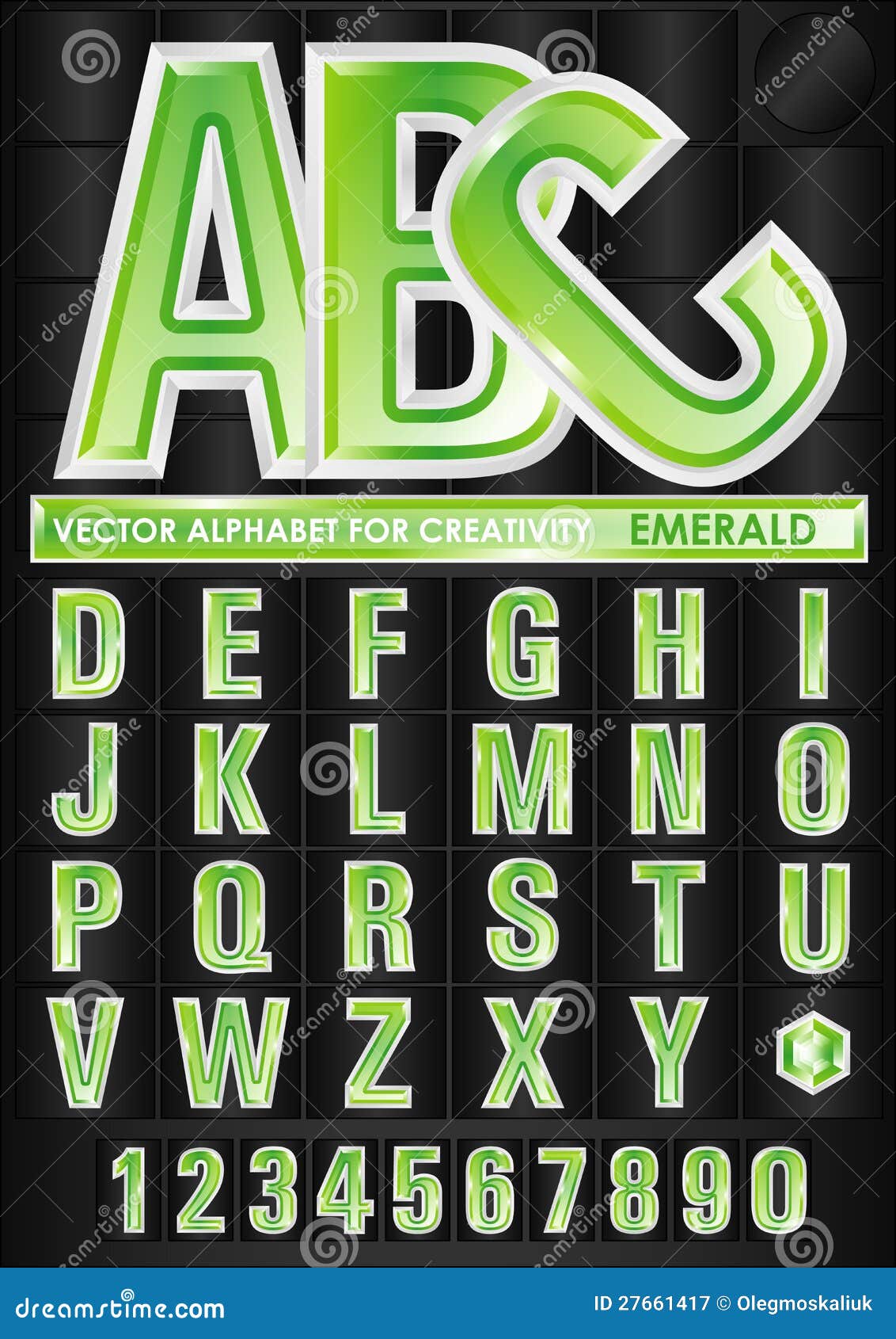 Vector alphabet emerald stock vector. Illustration of design - 27661417