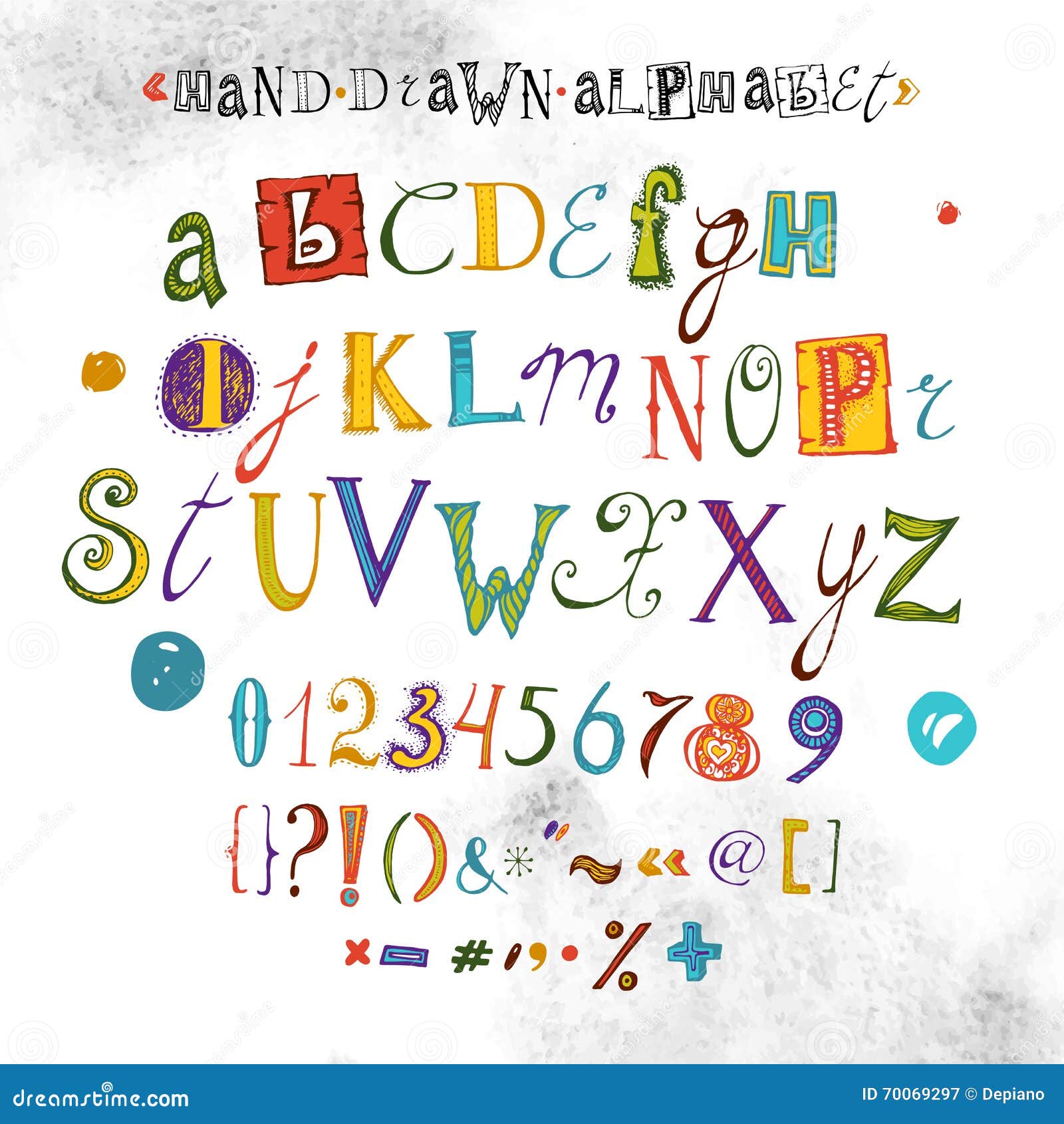Vector Alphabet, Hand Drawn Font, Letters Illustration Stock Vector ...