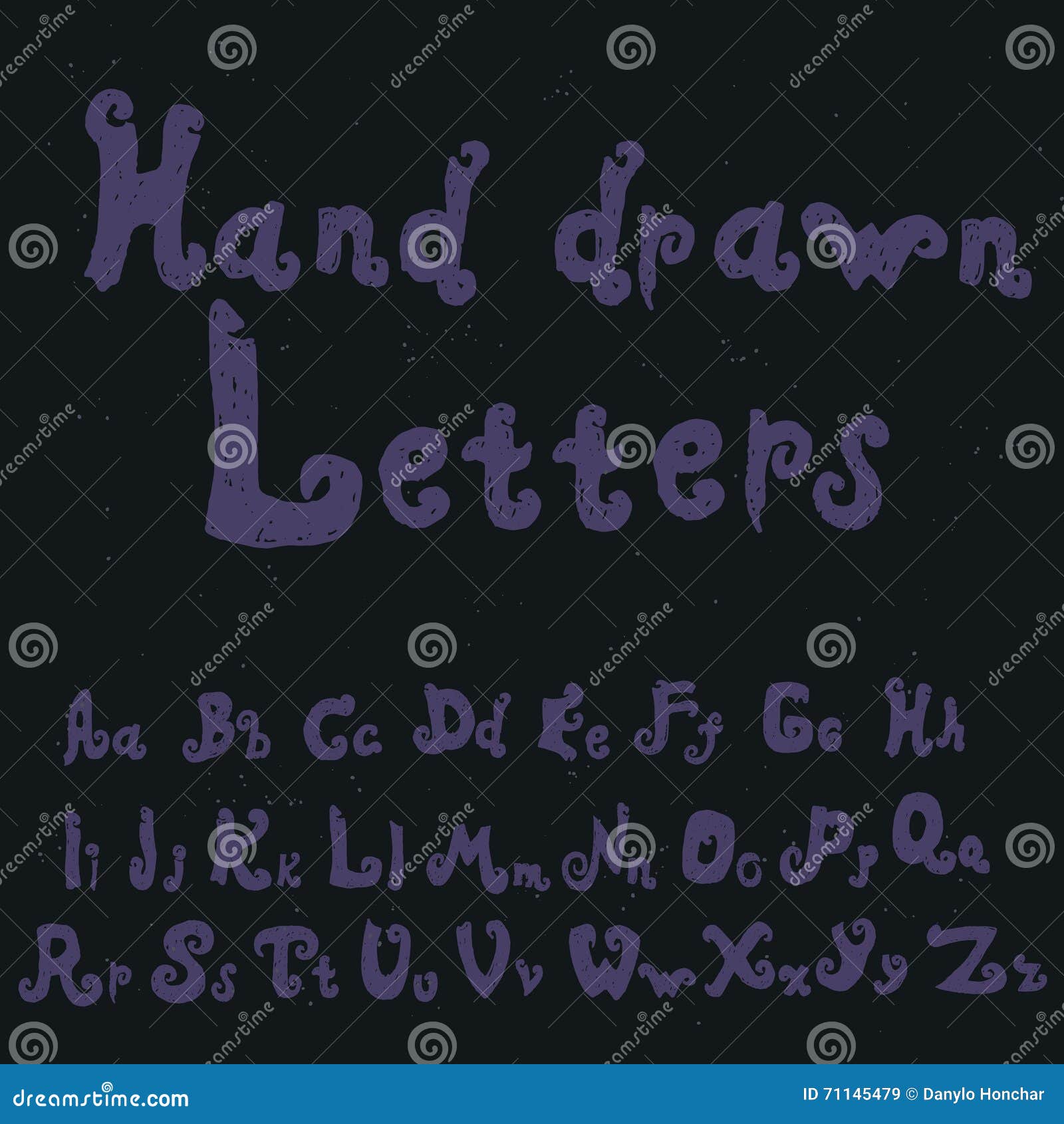 Vector Alphabet. Hand Drawn Letters. Stock Vector - Illustration of ...