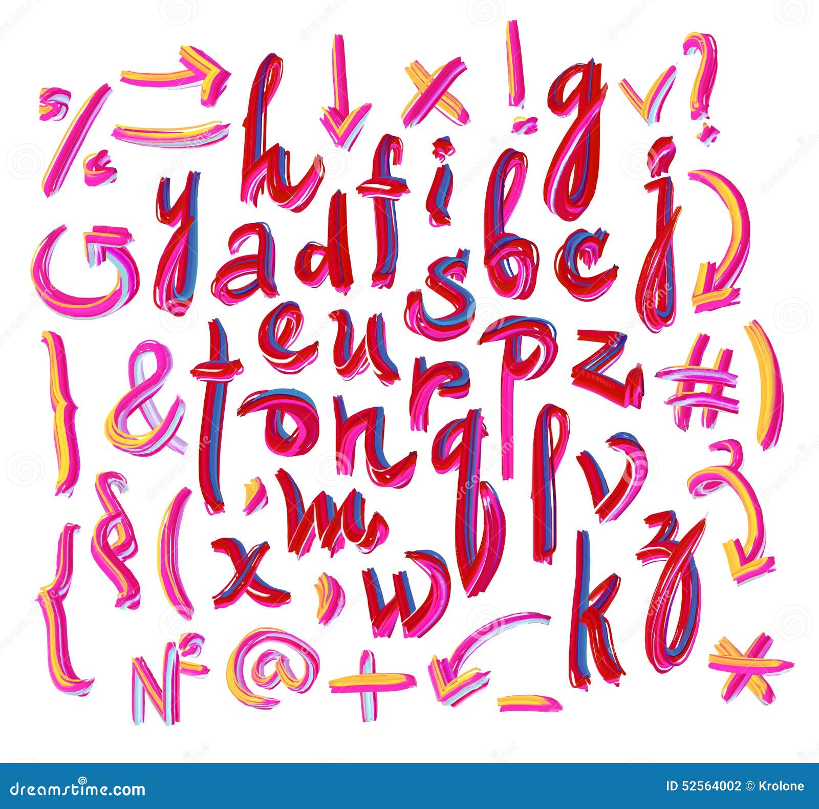 Vector Alphabet. Hand Drawn Letters. Letters of Stock Vector ...