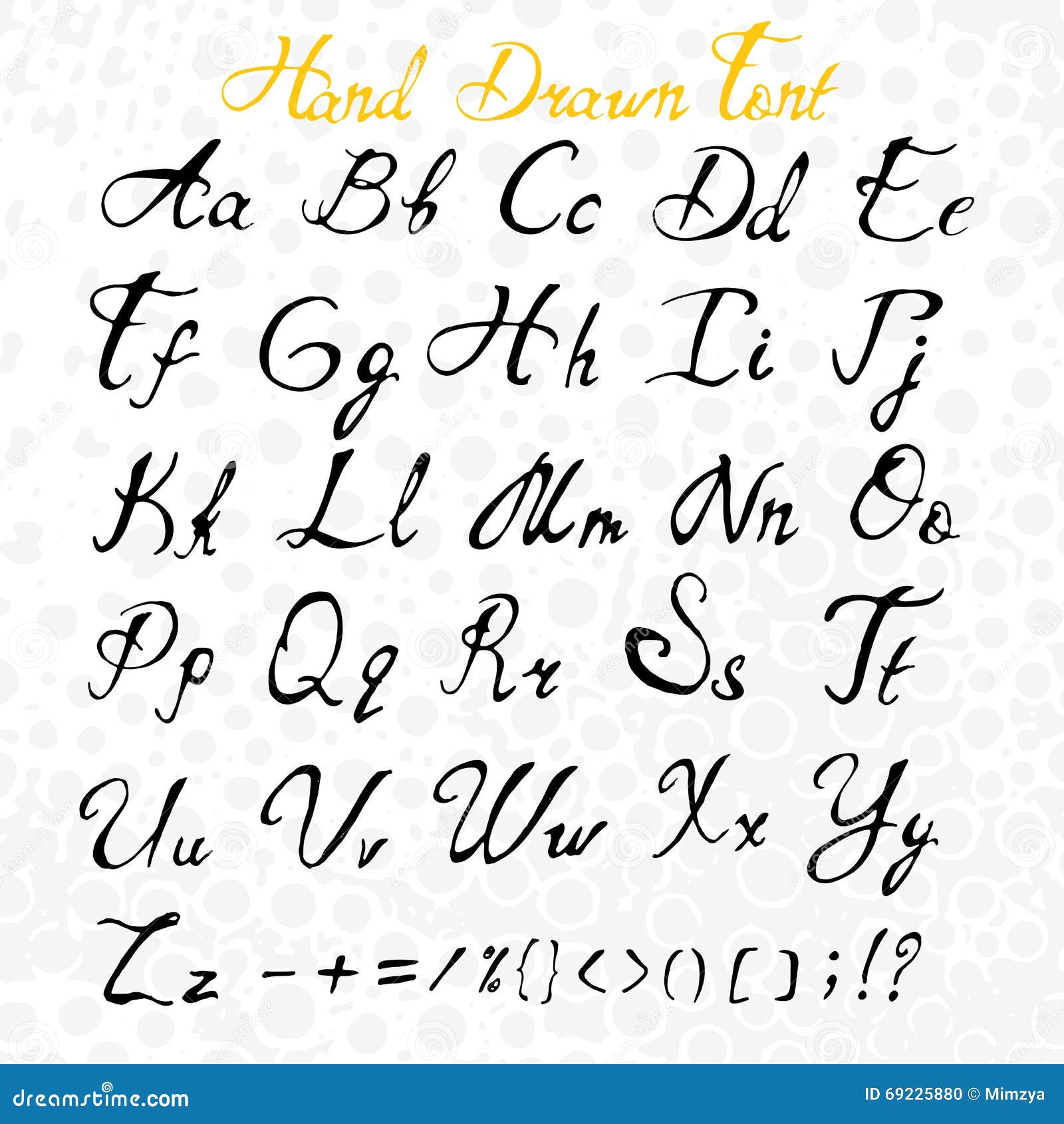 Vector Alphabet. Hand Drawn Letters Stock Vector - Illustration of ...