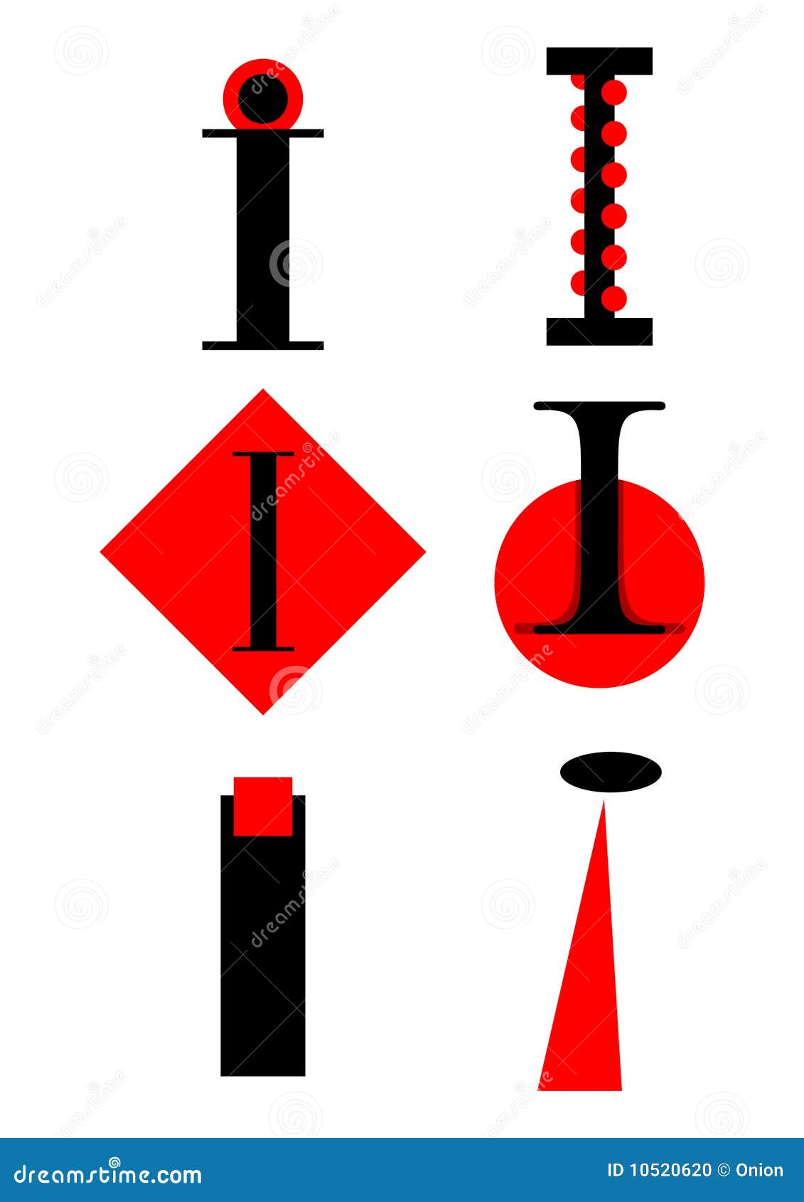 Vector Alphabet I Logos and Icons Stock Vector - Illustration of ...