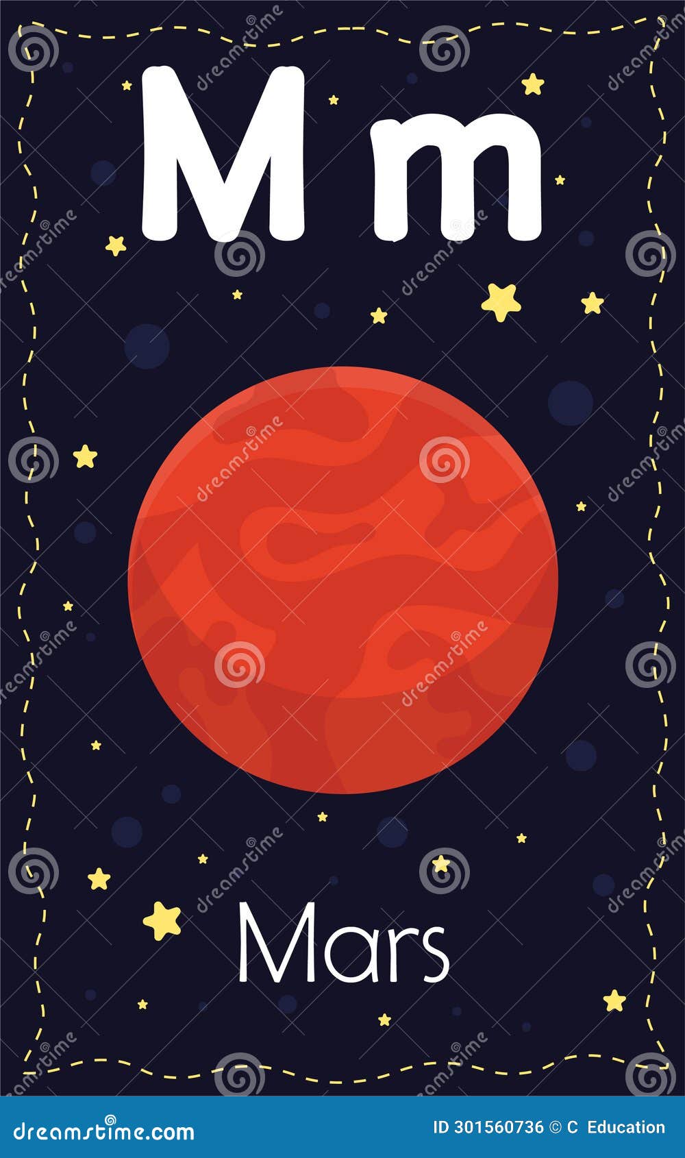 Vector Alphabet Letter a Mars Flashcard Stock Vector - Illustration of ...