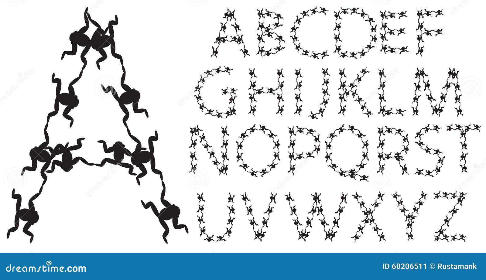 Vector Alphabet Letters from Little Monkeys Stock Vector - Illustration ...