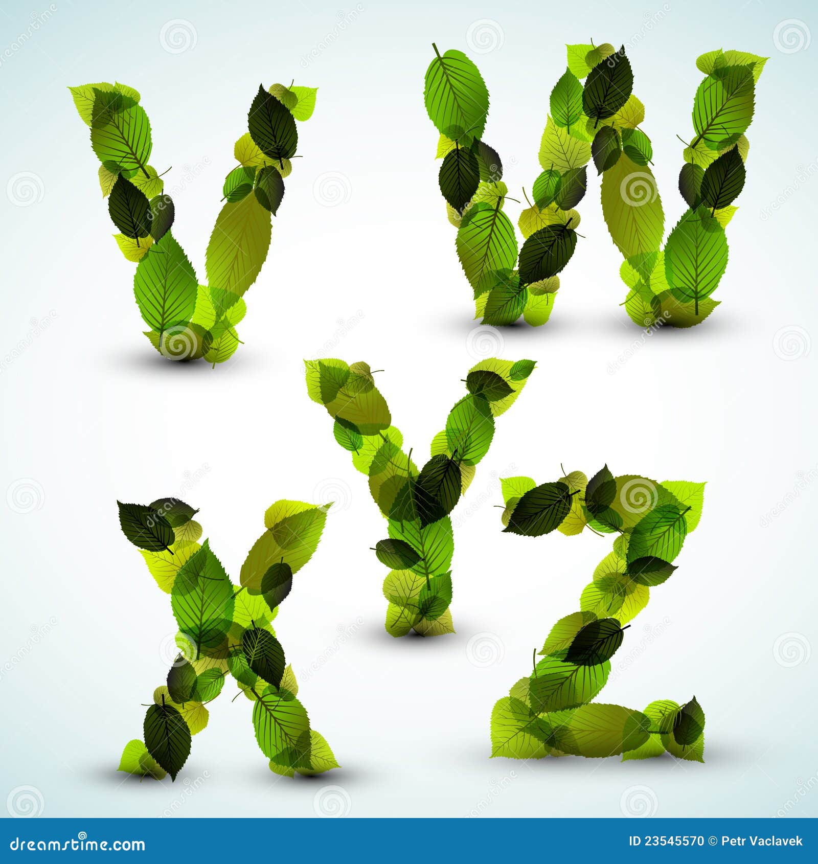 Vector Alphabet Letters Made from Leafs Stock Vector - Illustration of ...