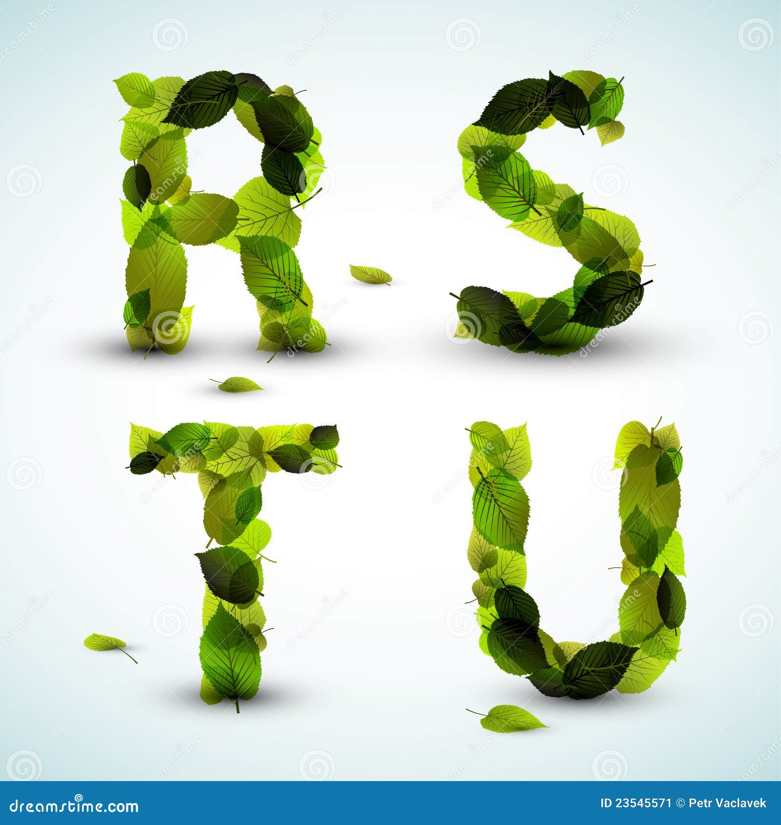 Vector Alphabet Letters Made from Leafs Stock Vector - Illustration of ...