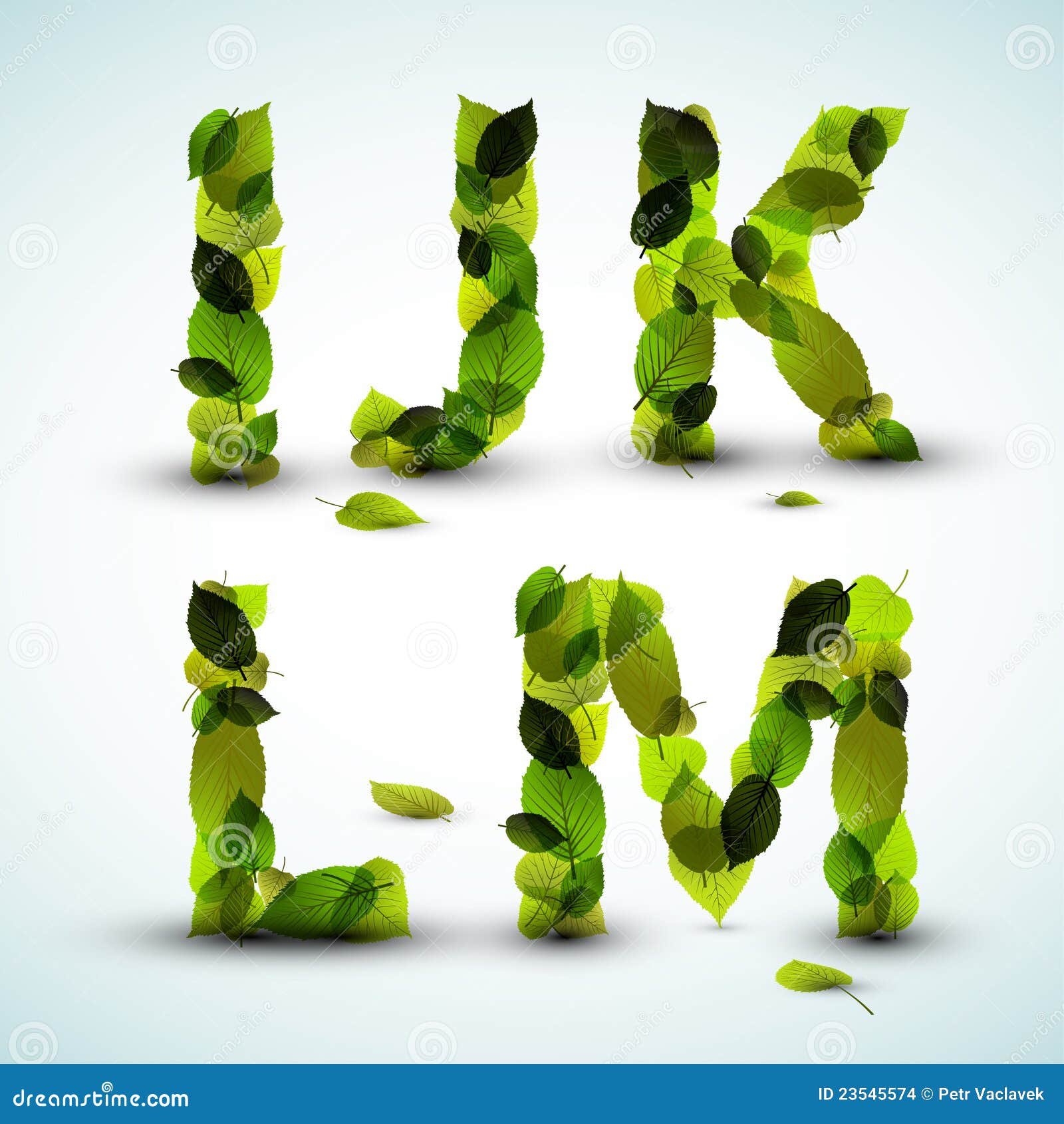 Vector Alphabet Letters Made from Leafs Stock Vector - Illustration of ...