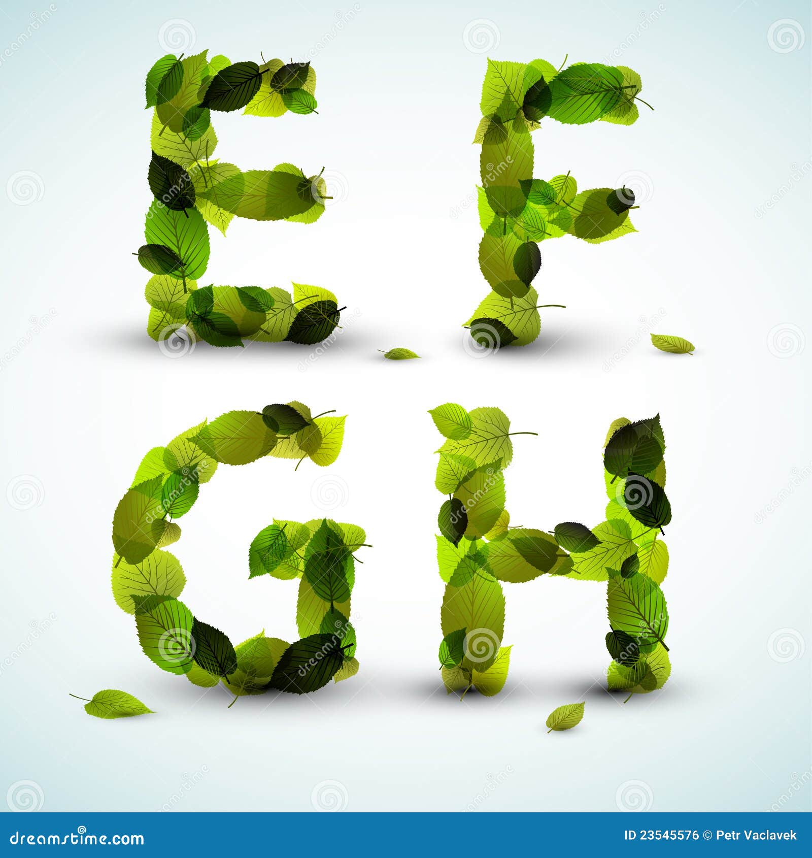 Vector Alphabet Letters Made from Leafs Stock Vector - Illustration of ...