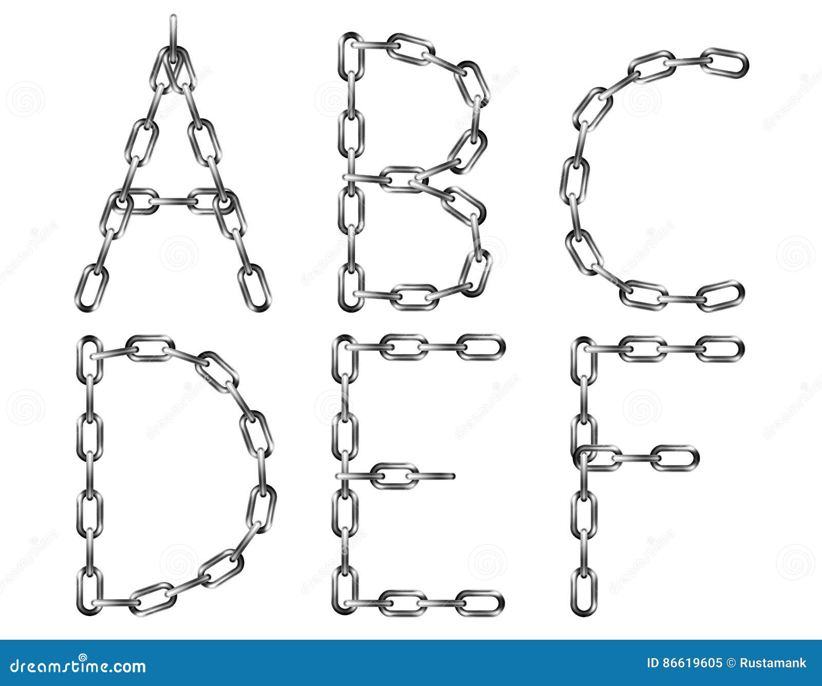 Vector Alphabet Letters Made from Metal Chain Stock Vector ...