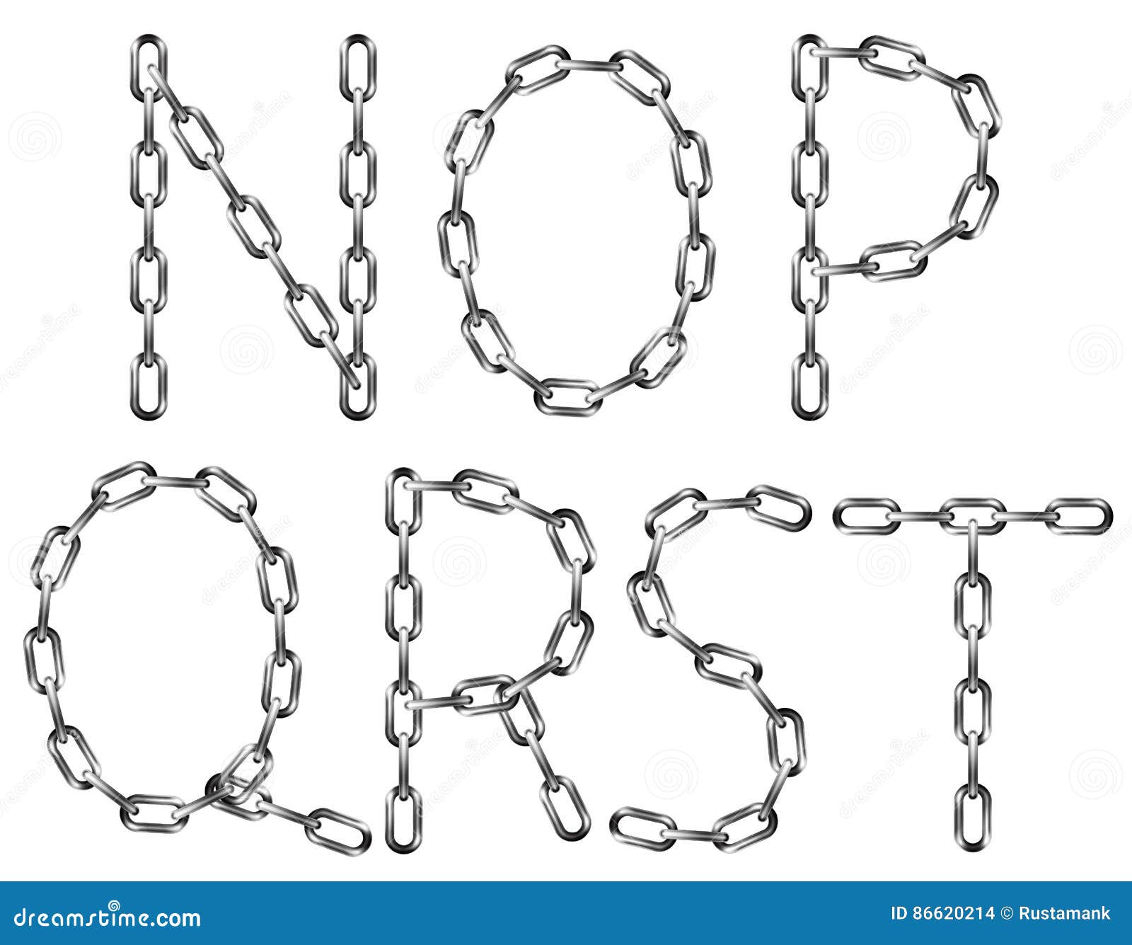 Vector Alphabet Letters Made From Metal Chain | CartoonDealer.com #86620214
