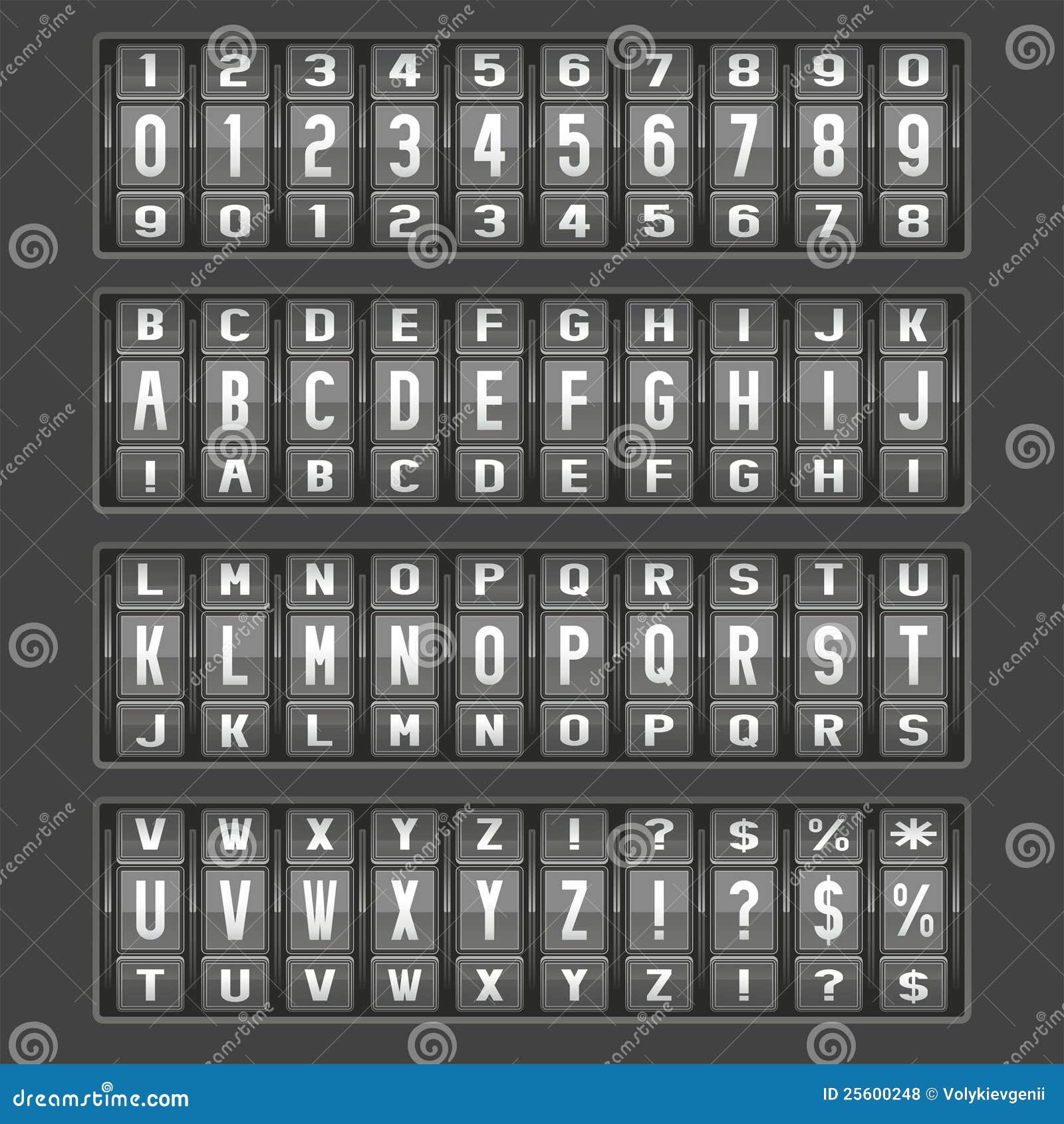 Vector Alphabet of Mechanical Panel Stock Vector - Illustration of type ...