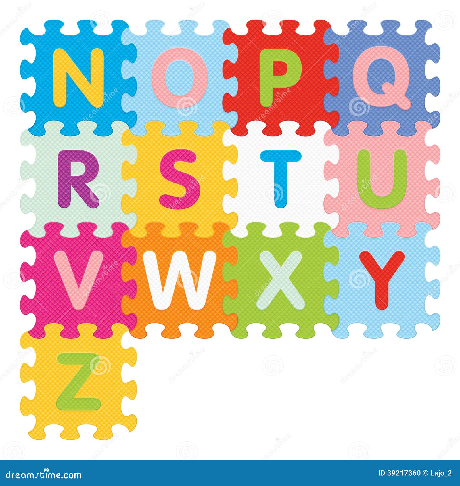 Vector Alphabet from N To Z Written with Puzzle Stock Vector ...