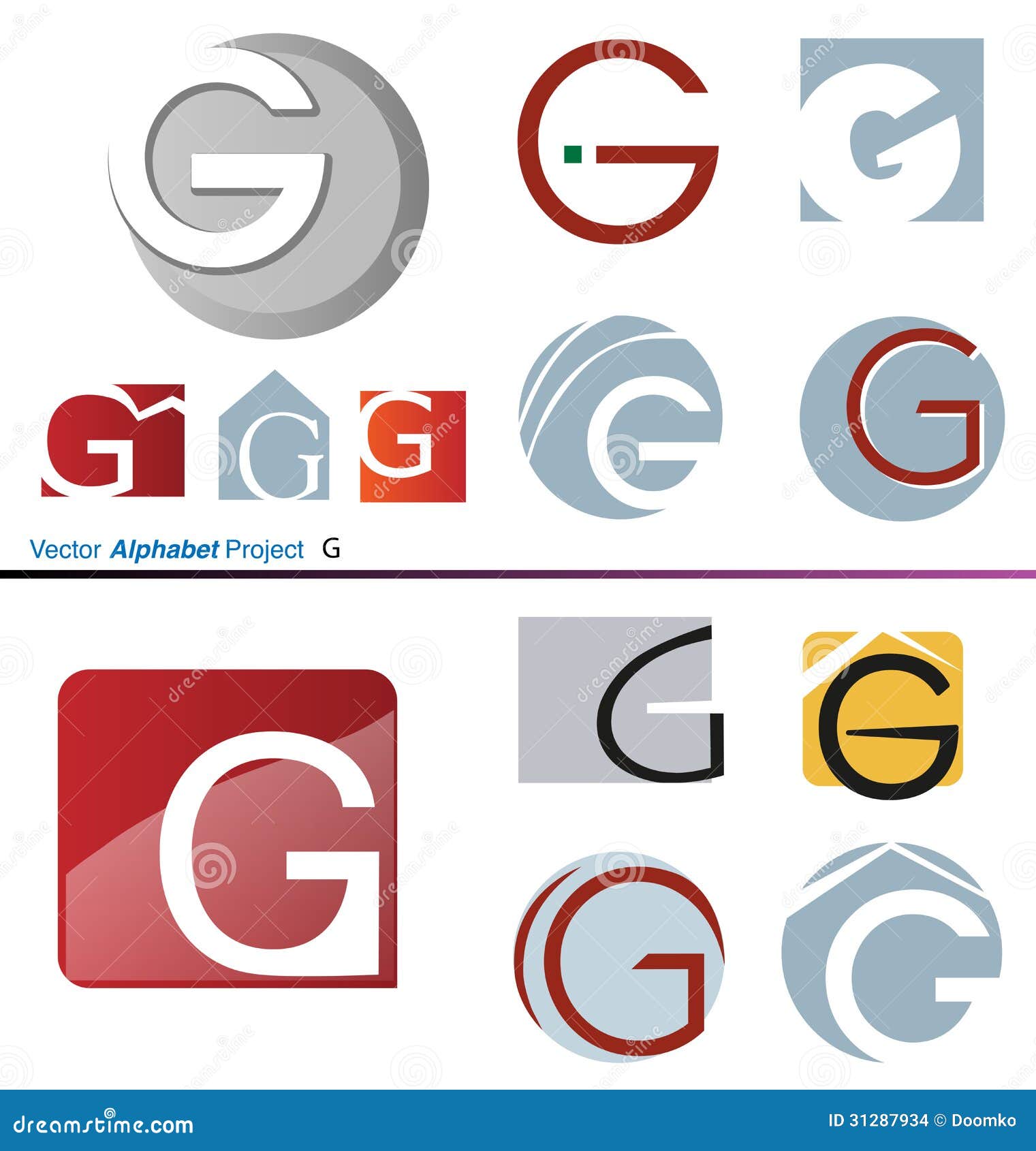 Vector Alphabet Project G stock vector. Illustration of style - 31287934