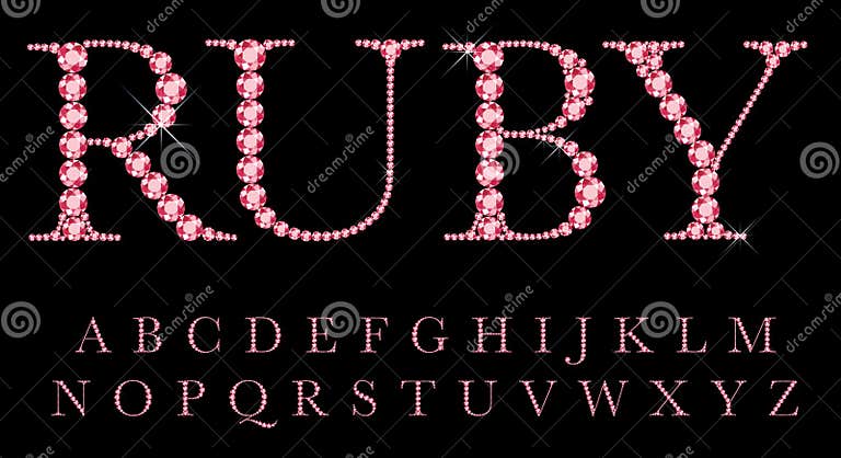 Ruby alphabet stock illustration. Illustration of reflective - 295961144