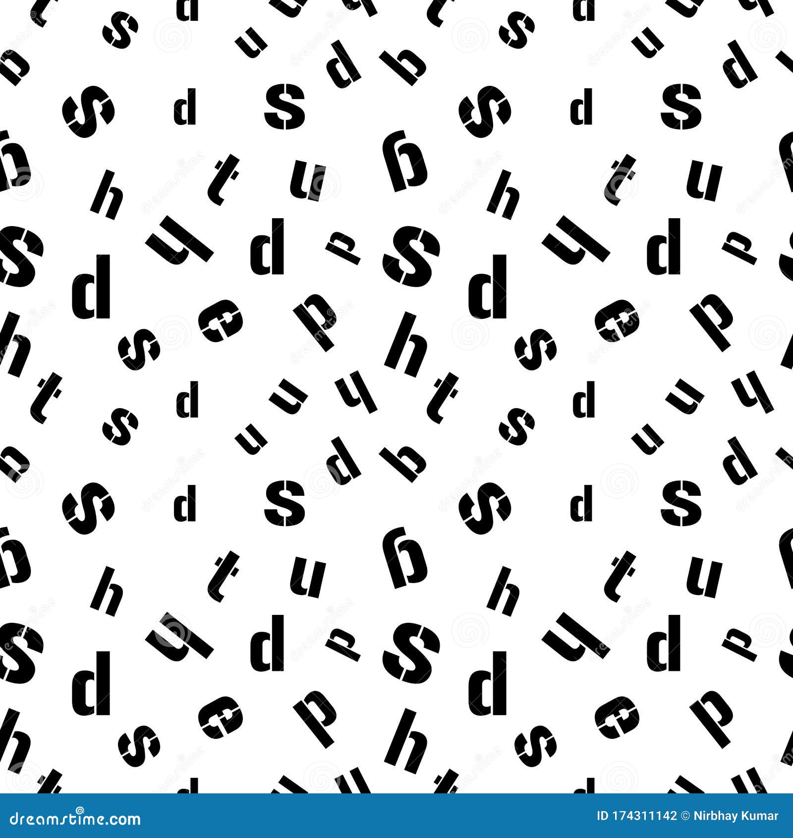 Vector Alphabet Repeated Pattern Design Stock Vector - Illustration of ...