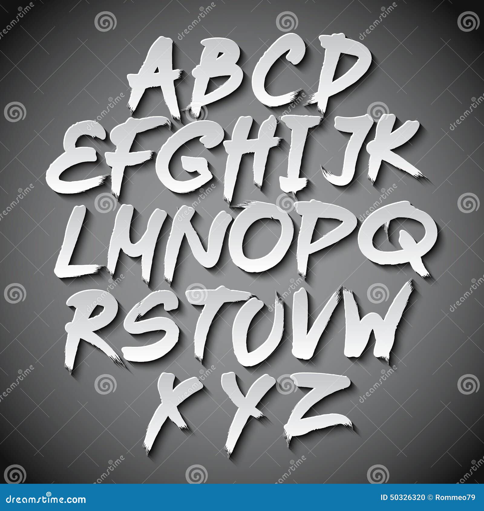 Vector Alphabet Set Art Grey Shadow Font Stock Vector - Illustration of ...