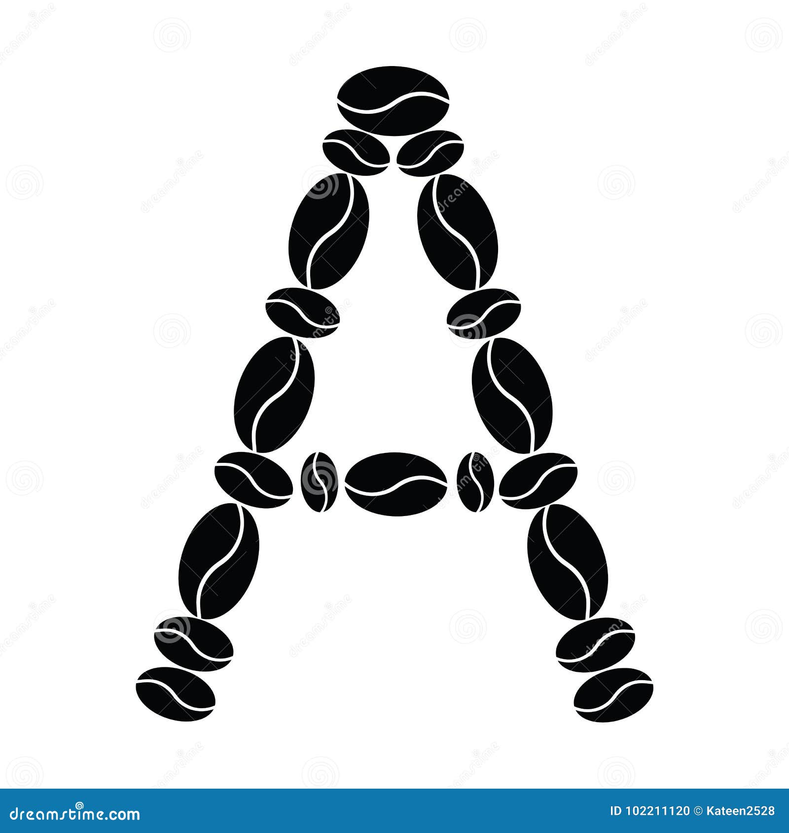 Vector Alphabet Set from Coffee Beans Stock Illustration - Illustration ...