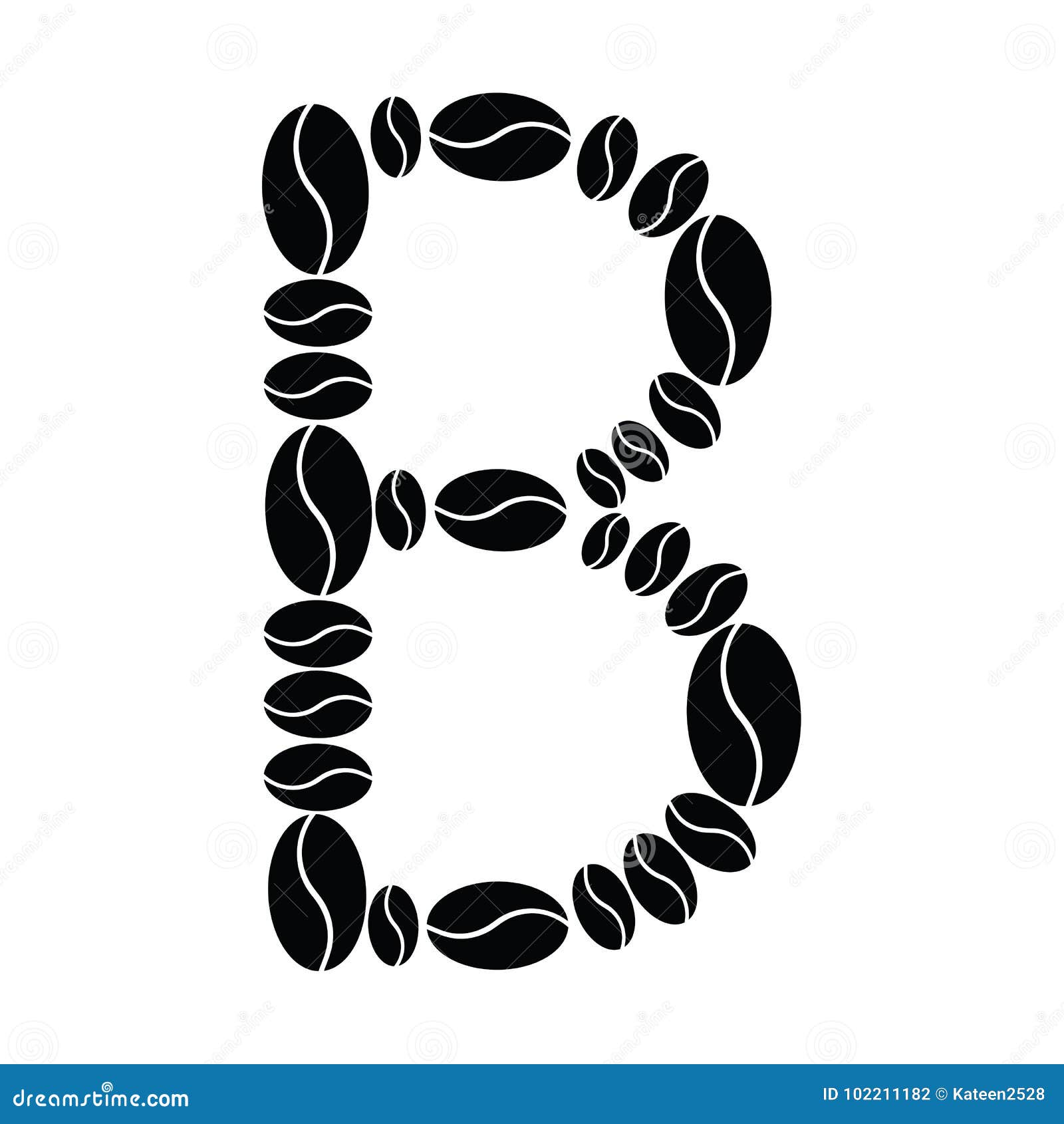 Vector Alphabet Set from Coffee Beans Stock Illustration - Illustration ...