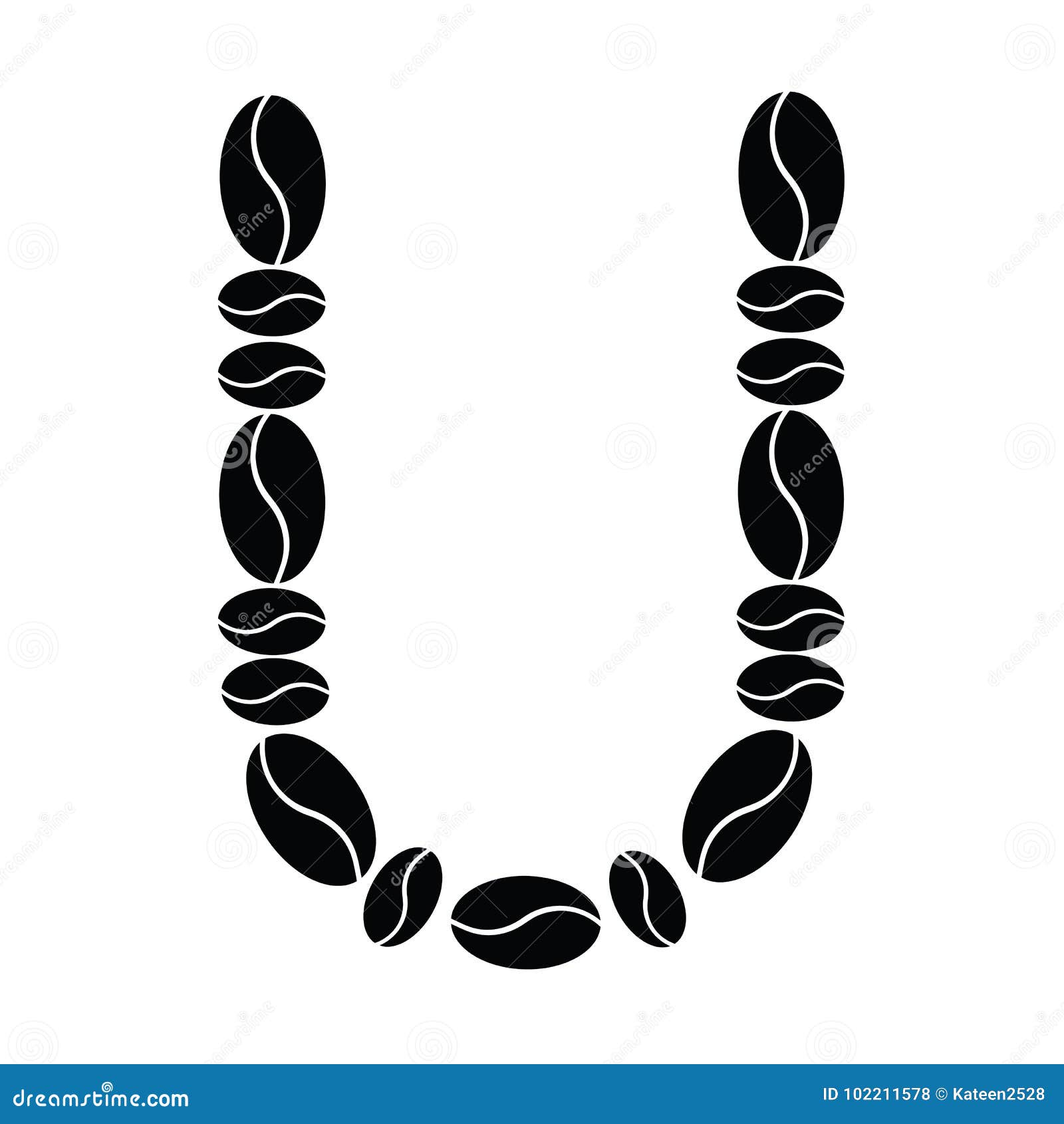 Vector Alphabet Set from Coffee Beans Stock Illustration - Illustration ...