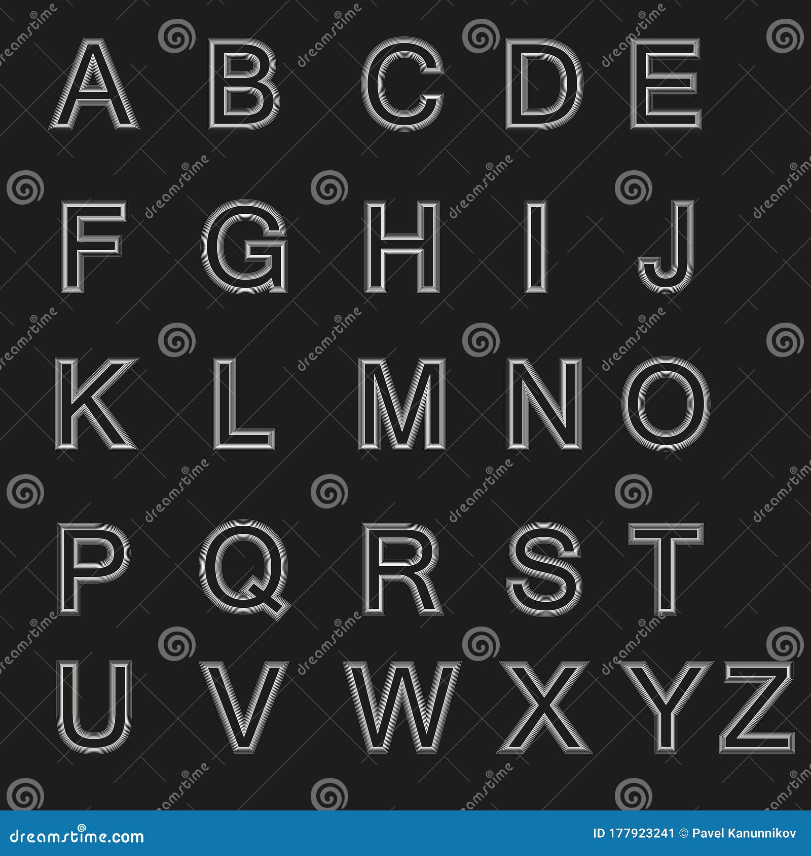 Vector Alphabet Set. Double Font Stock Vector - Illustration of icon ...