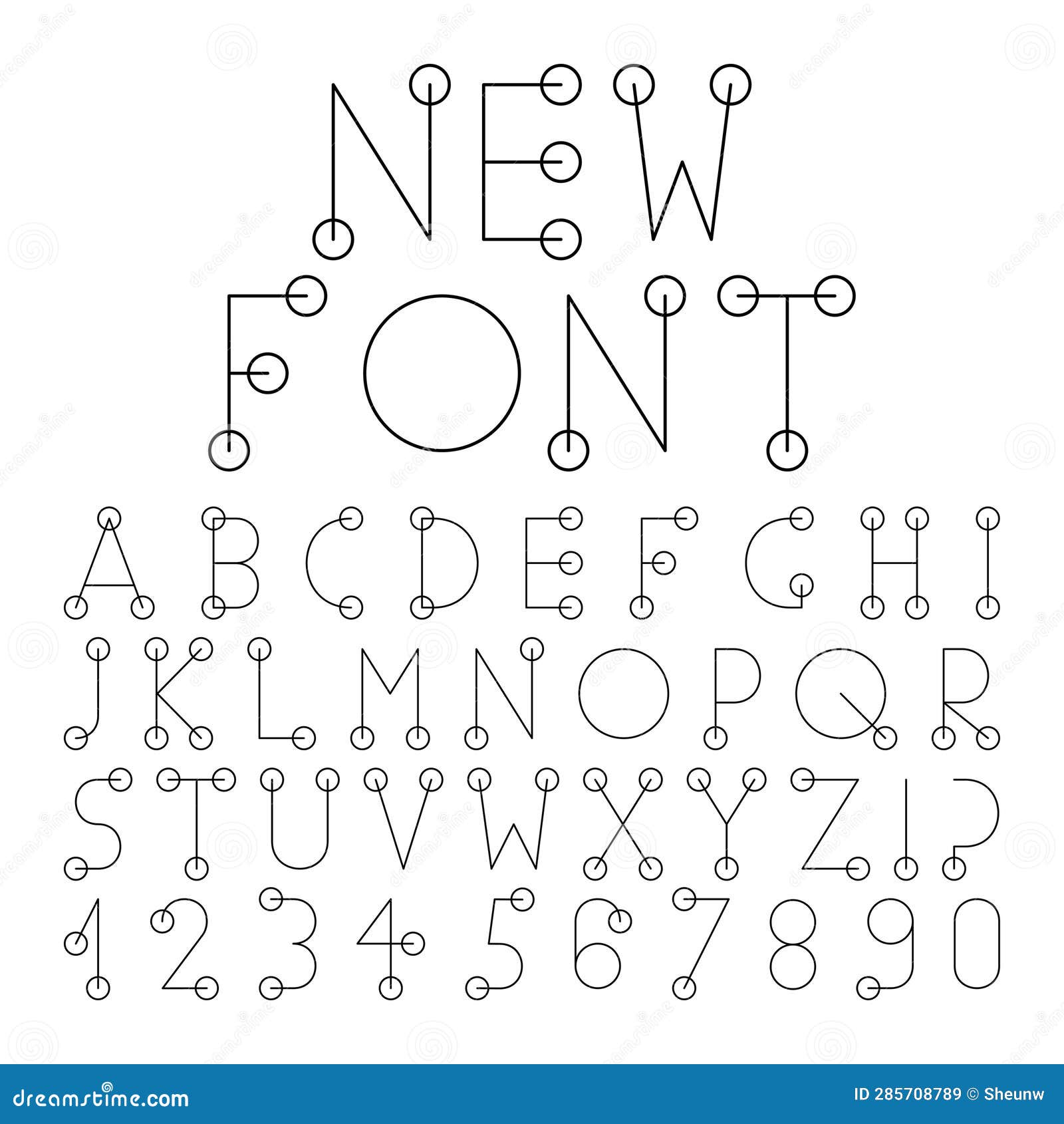 Vector Alphabet Set with Numerals. Stock Illustration - Illustration of ...