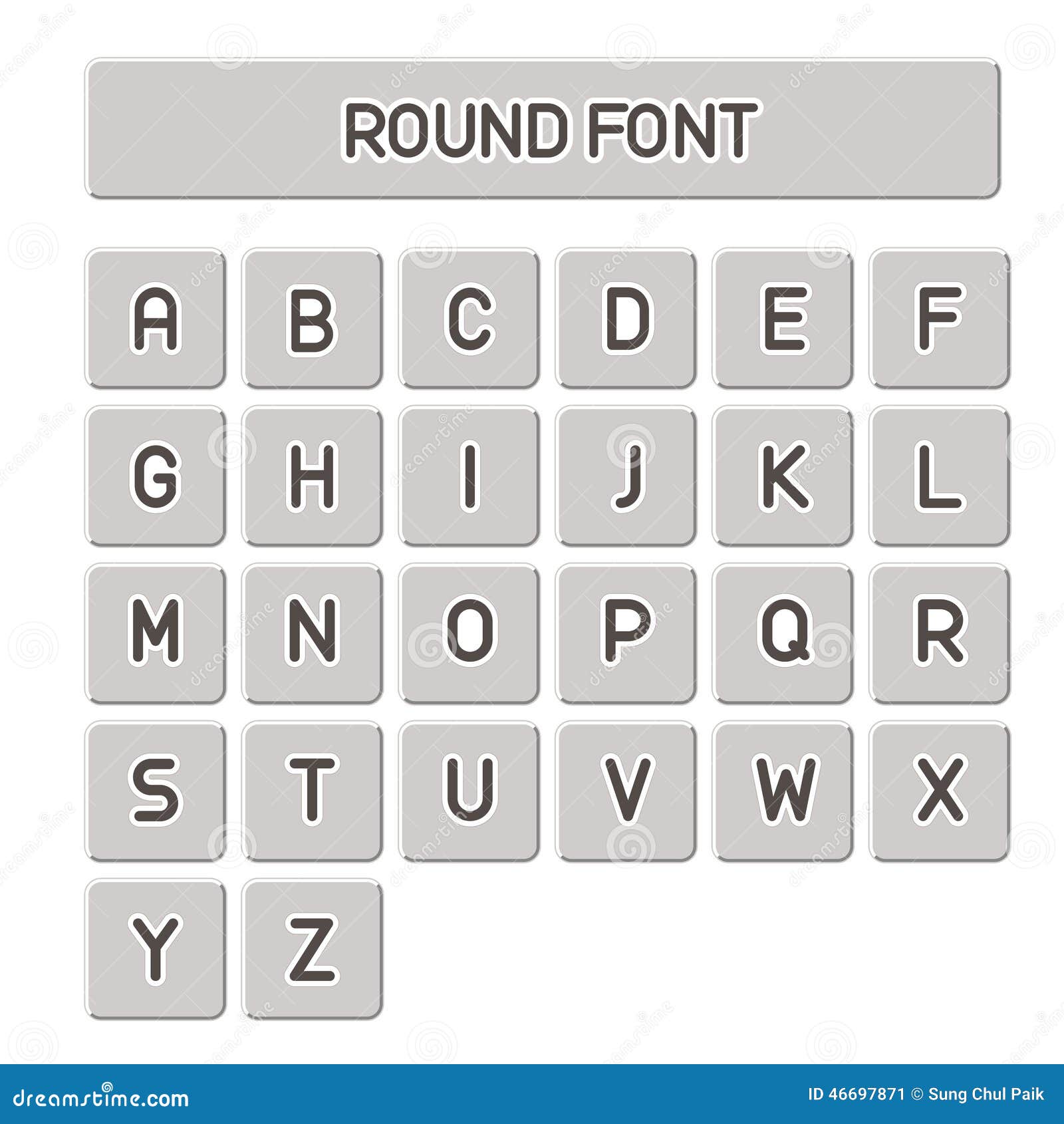 Vector Alphabet, Simple Round Stock Vector - Illustration of ...