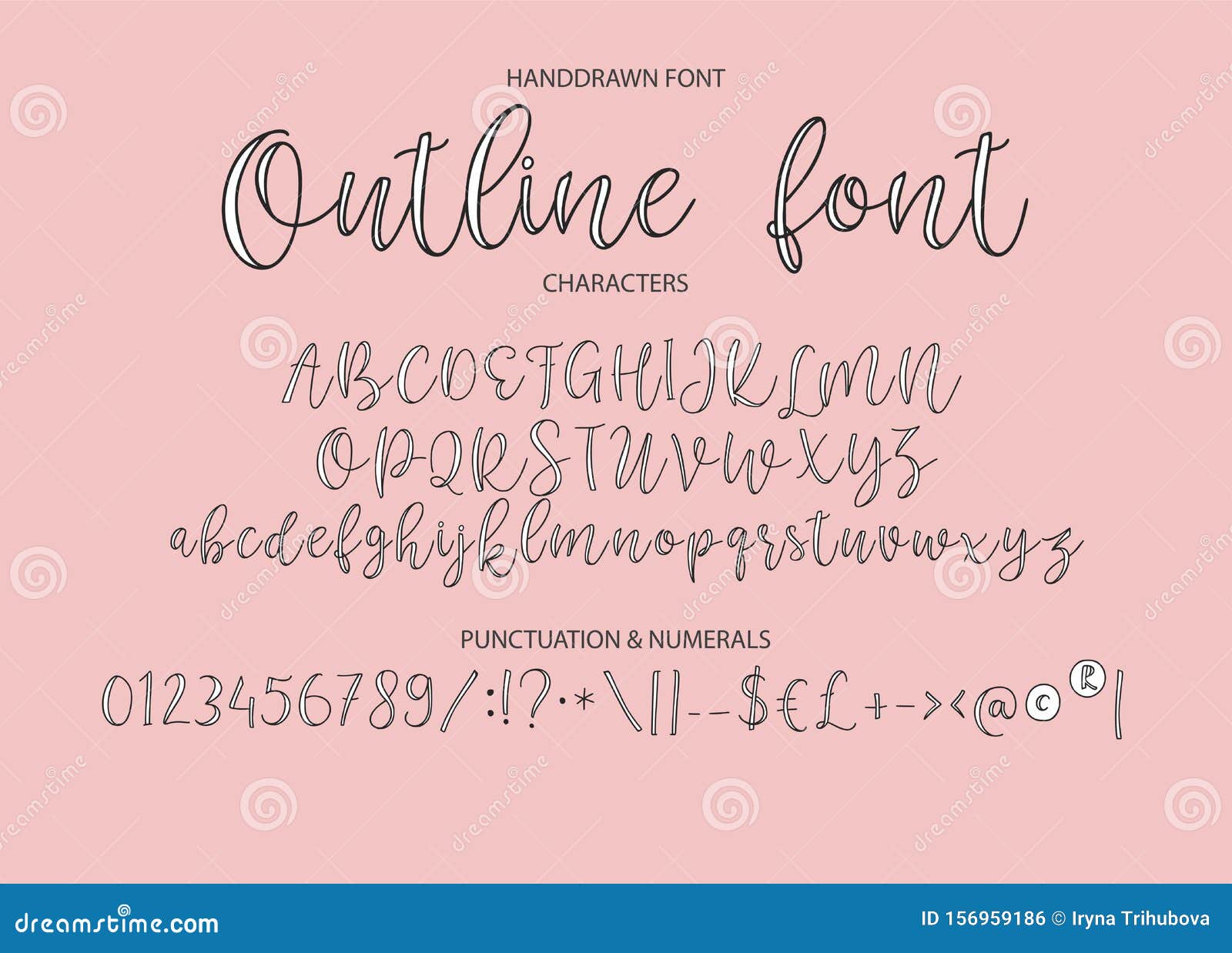 Vector Alphabet Typeface. Hand Drawn Modern Typeface Stock Illustration ...