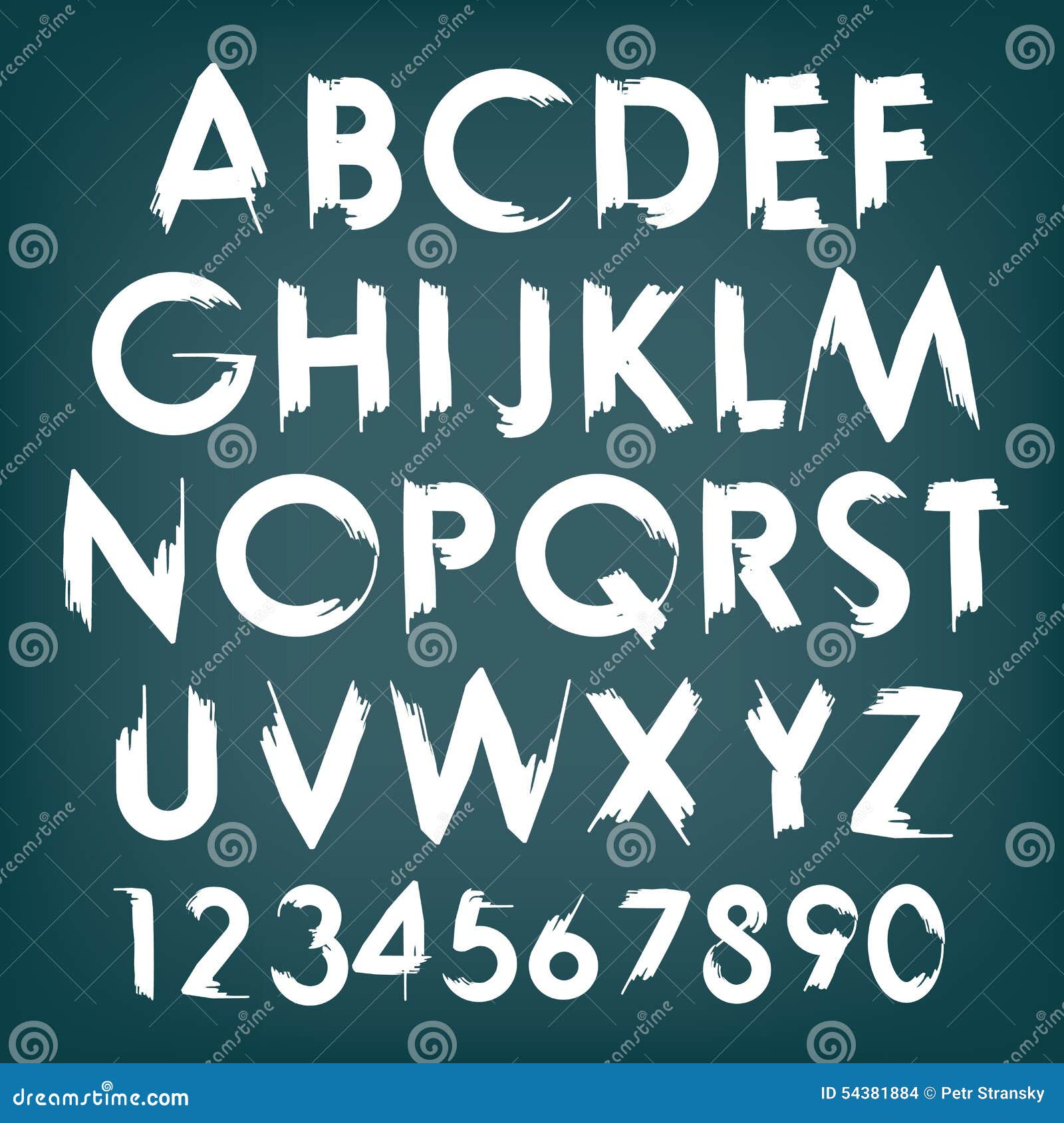 Vector Alphabet Typography Set with Numbers Stock Vector - Illustration ...