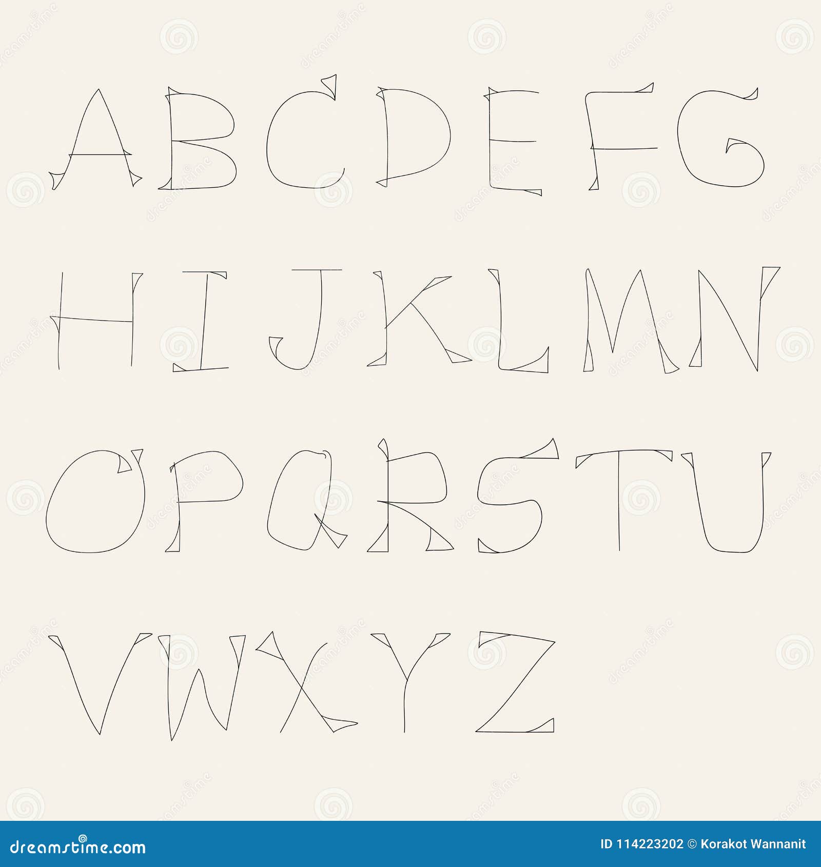 Vector Alphabet. Unique Custom Characters. Hand Writing for Designs ...