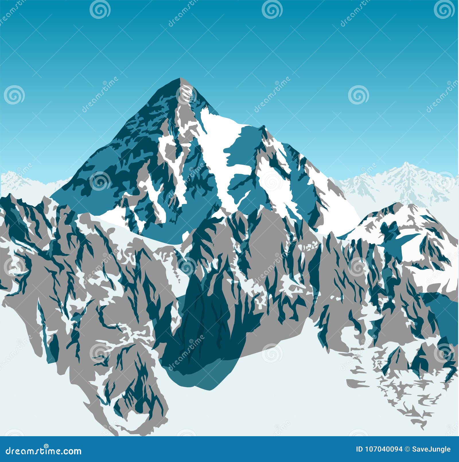 Alpine Landscape Hand Drawing Vector Illustration | CartoonDealer.com ...