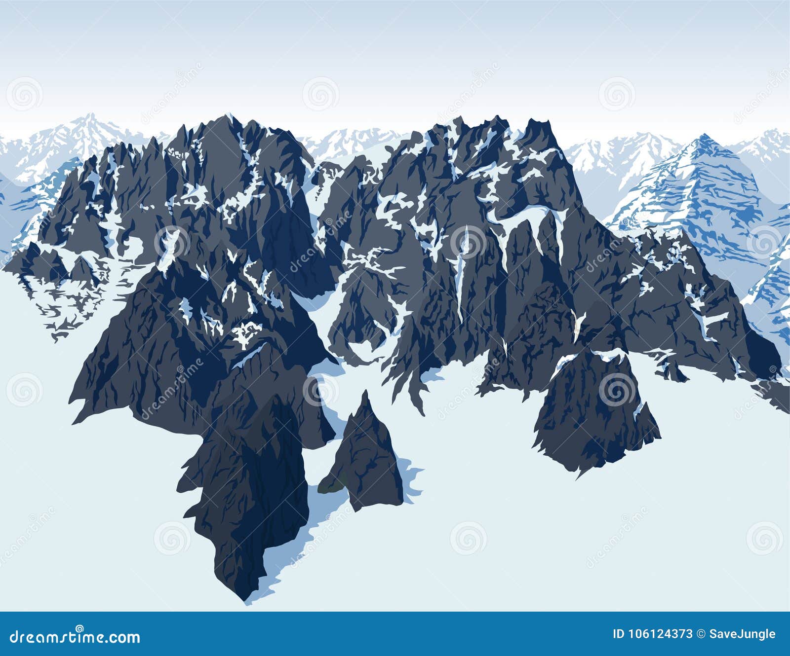 Vector Alps Mountains Background With Blue Range | CartoonDealer.com ...