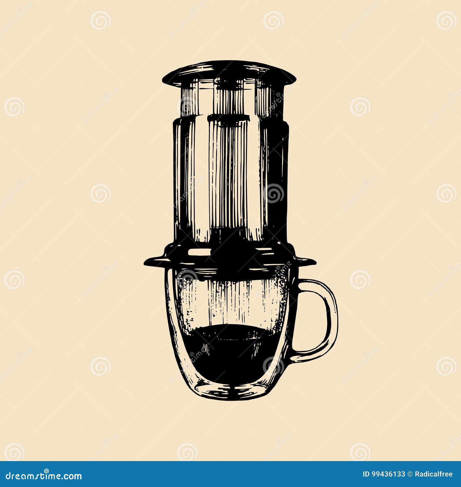 Vector Alternative Coffee Brewing Illustrations Set. Hand Sketched ...