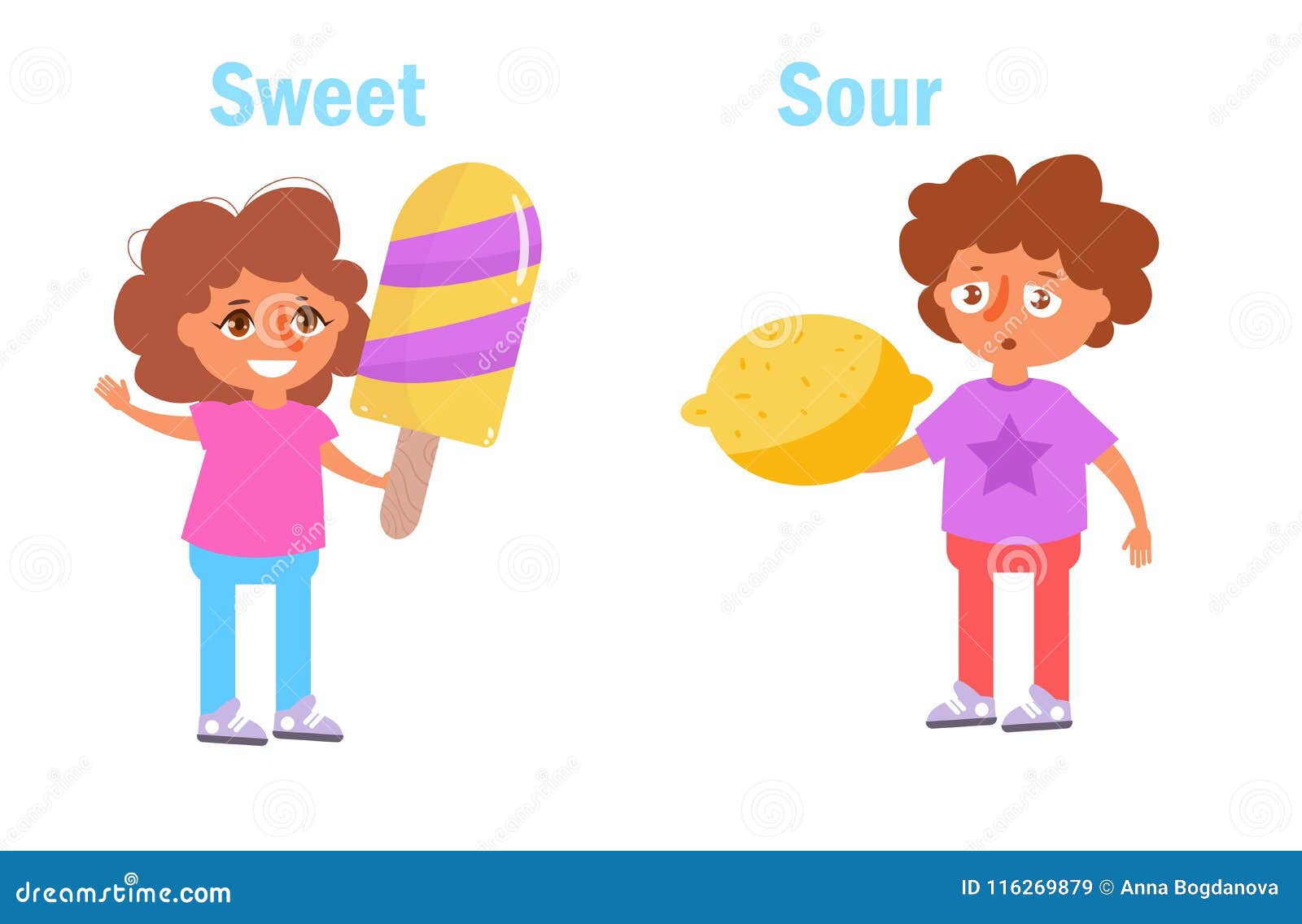 Vector Amargo Y Dulce Historieta Ilustración del Vector - Ilustración ...