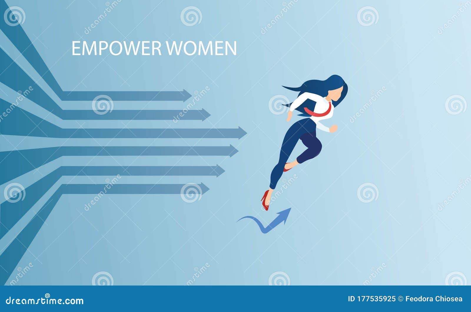 Vector of an Ambitious Woman Striving for Success Stock Vector ...