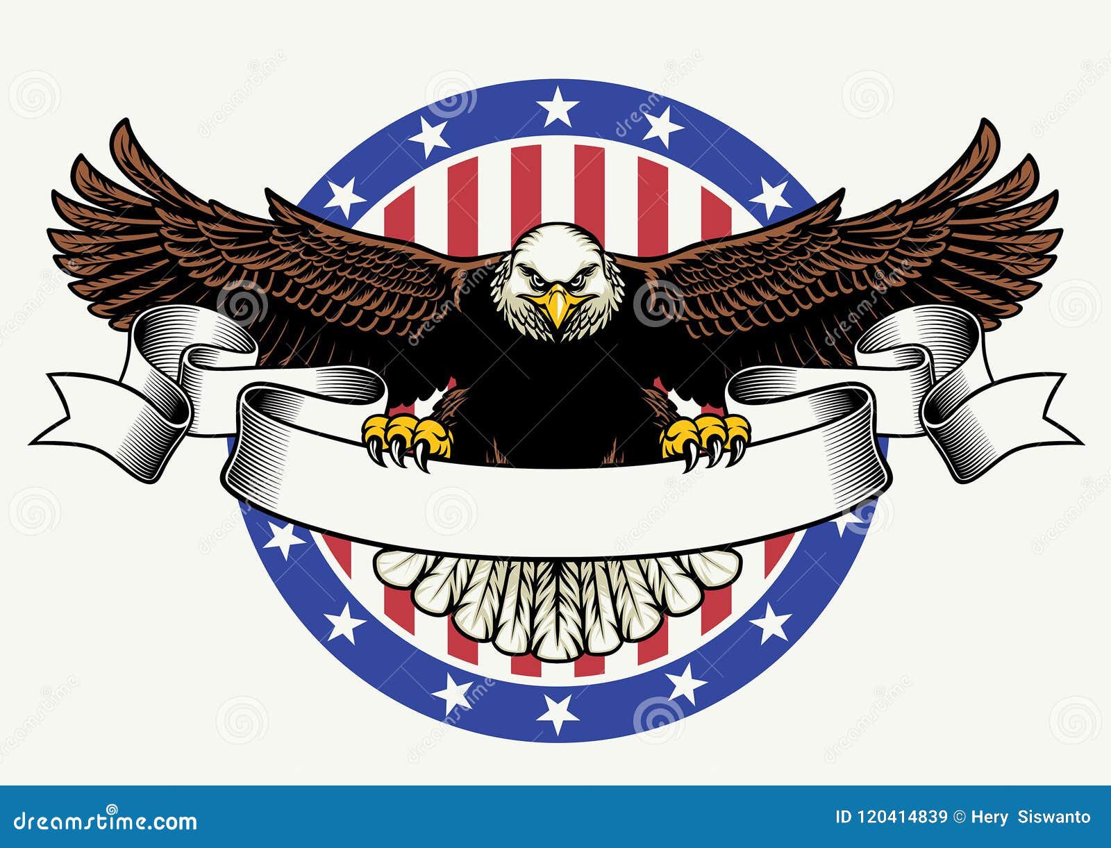 American Bald Eagle Hold the Blank Ribbon for Text Stock Vector ... American Bald Eagle Hold the Blank Ribbon for Text Stock Vector ...