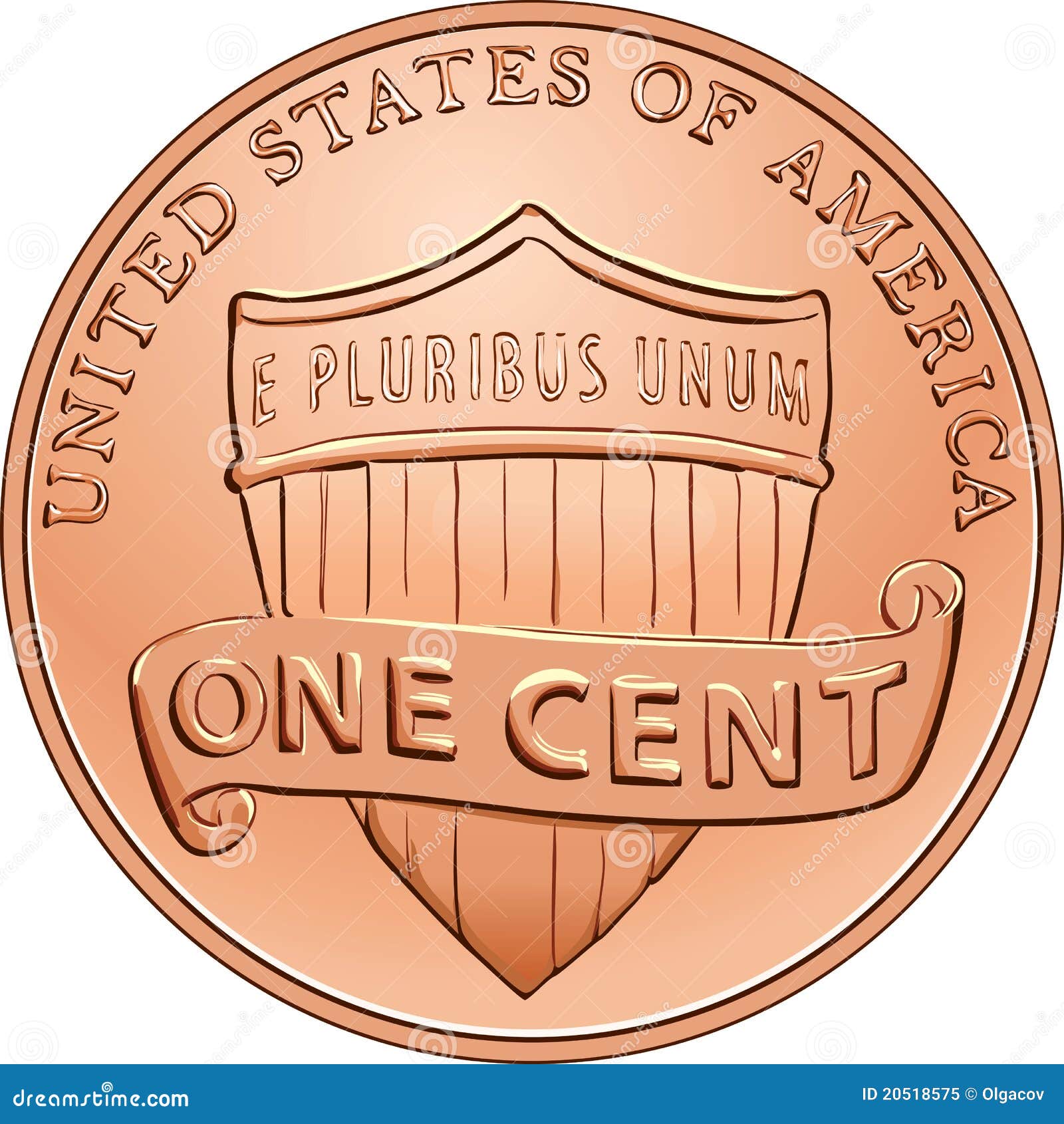 Vector American Coin One Cent, Penny Stock Vector - Illustration of ...