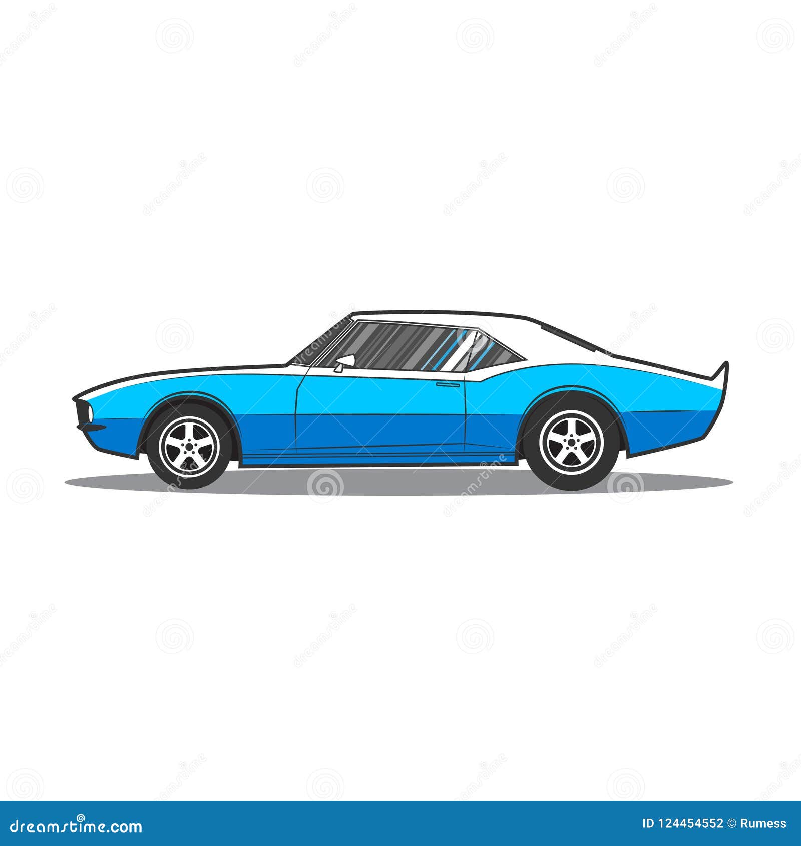 Vector American Muscle Car. Side View Stock Vector - Illustration of ...