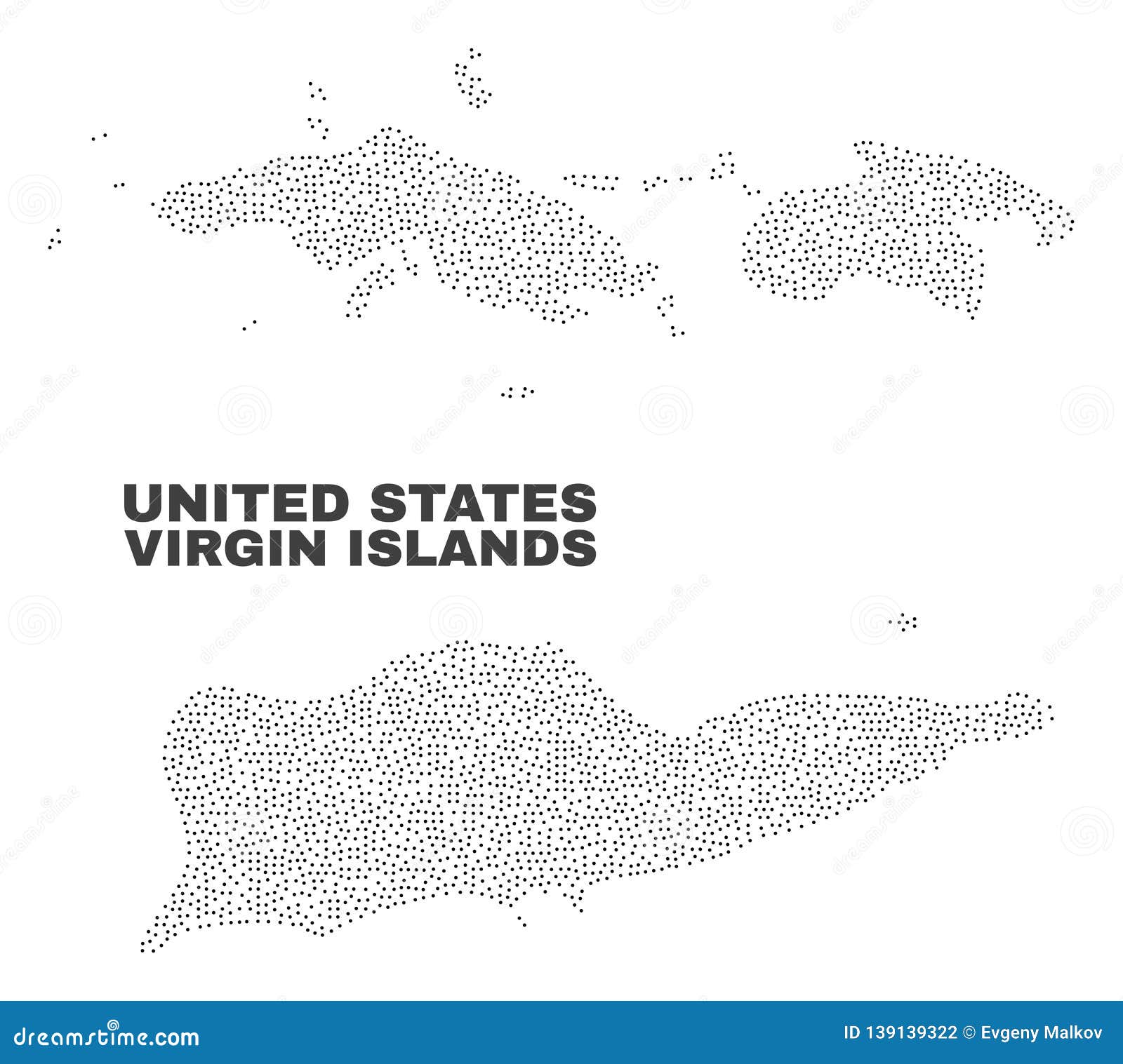 Vector American Virgin Islands Map of Points Stock Vector ...