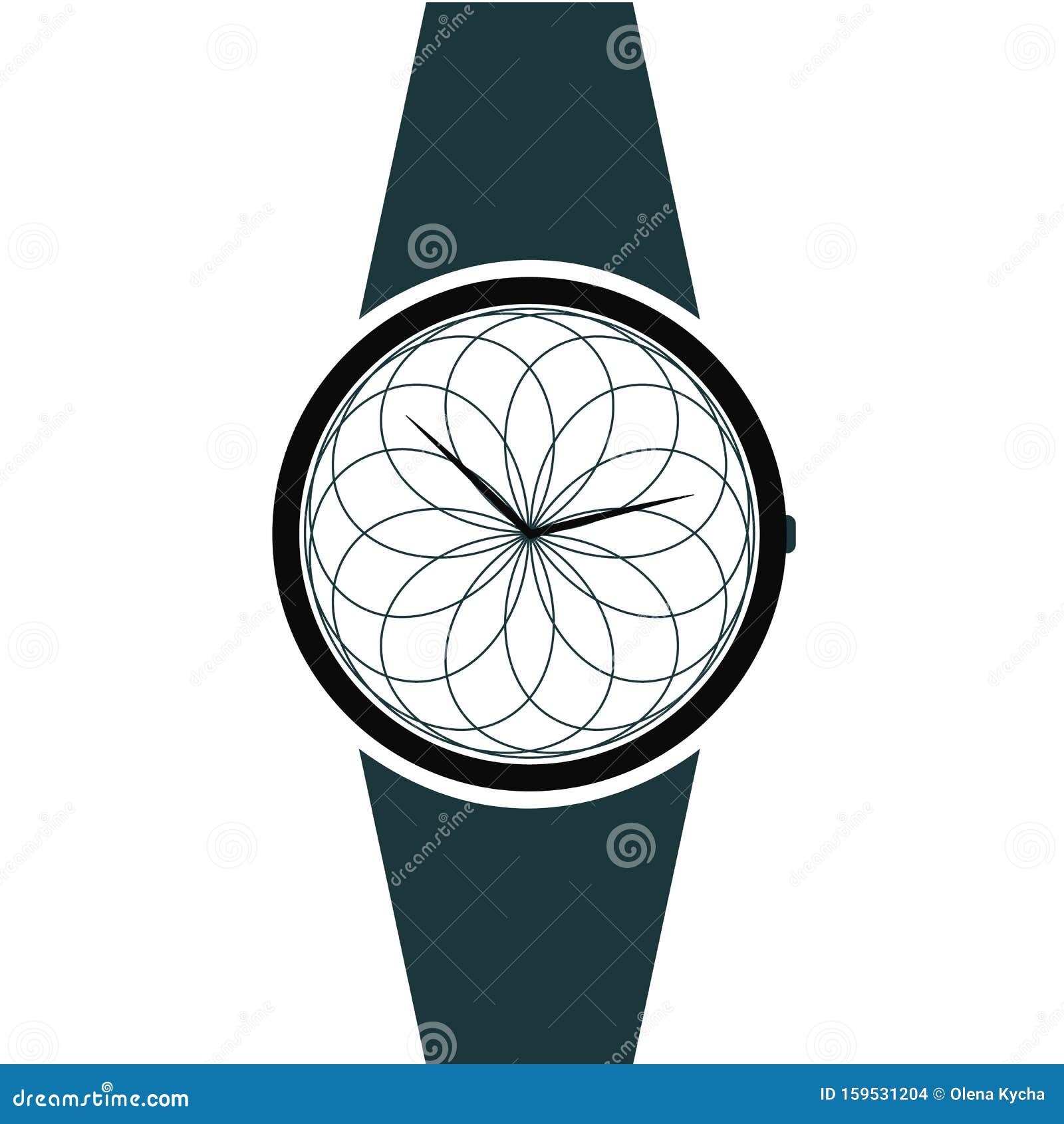 Vector Analog Clock On A Wrist Icon. Symbol Of Time Management ...