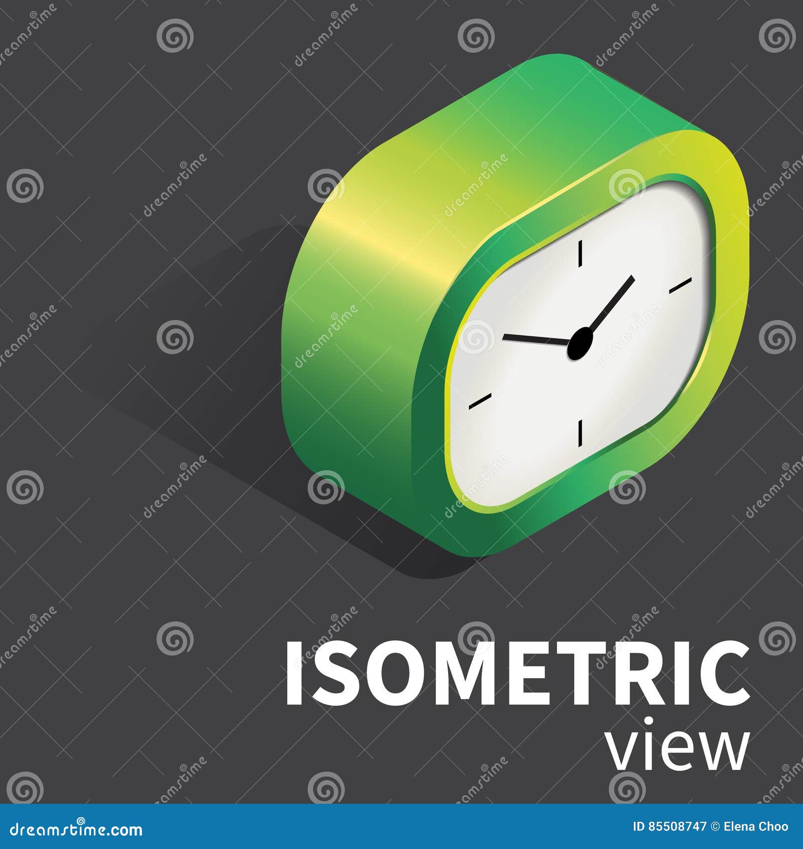 Vector Analog Realistic Desk Clock Isometric Stock Vector ...