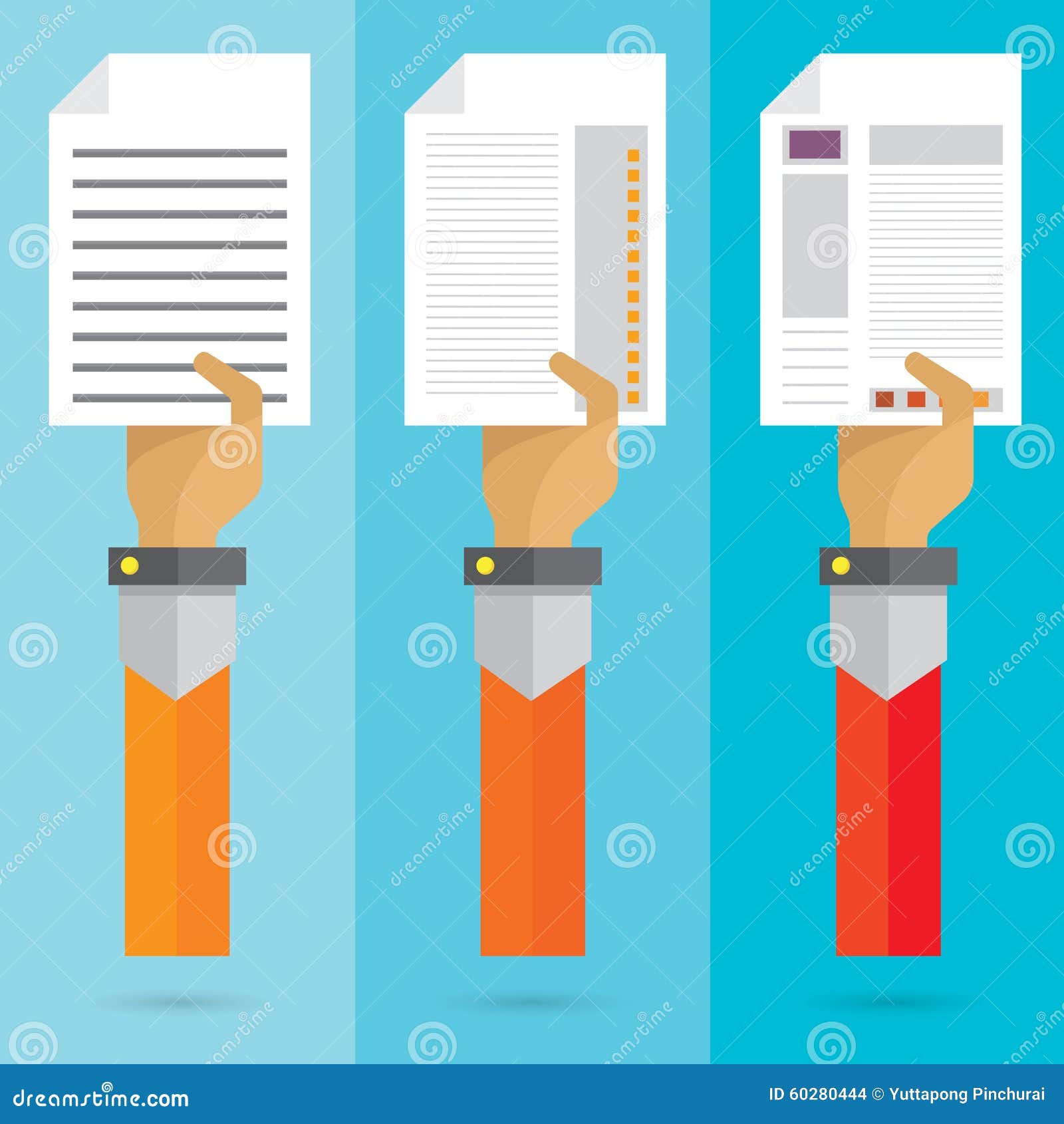 Vector Analysis Hand Arm Paper Graph Business Communications Stock ...