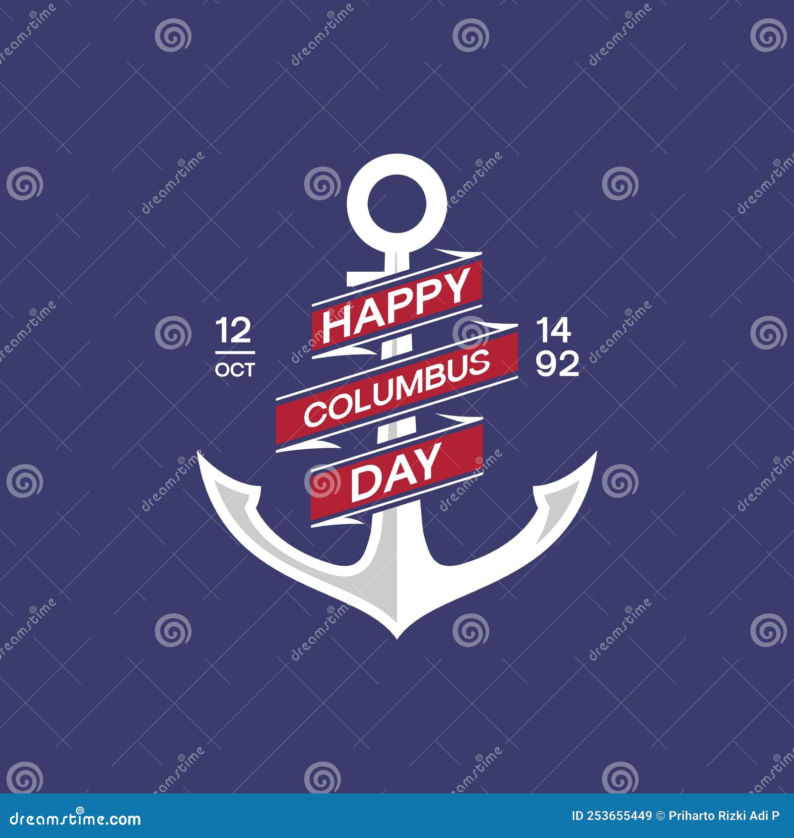 Happy Columbus Day Poster With Great Spanish Sailor Greeting Card With ...