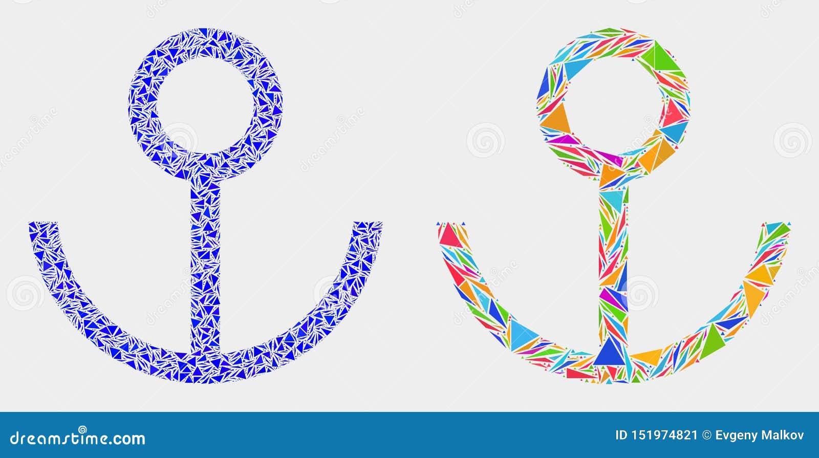 Vector Anchor Mosaic Icon of Triangles Stock Vector - Illustration of ...