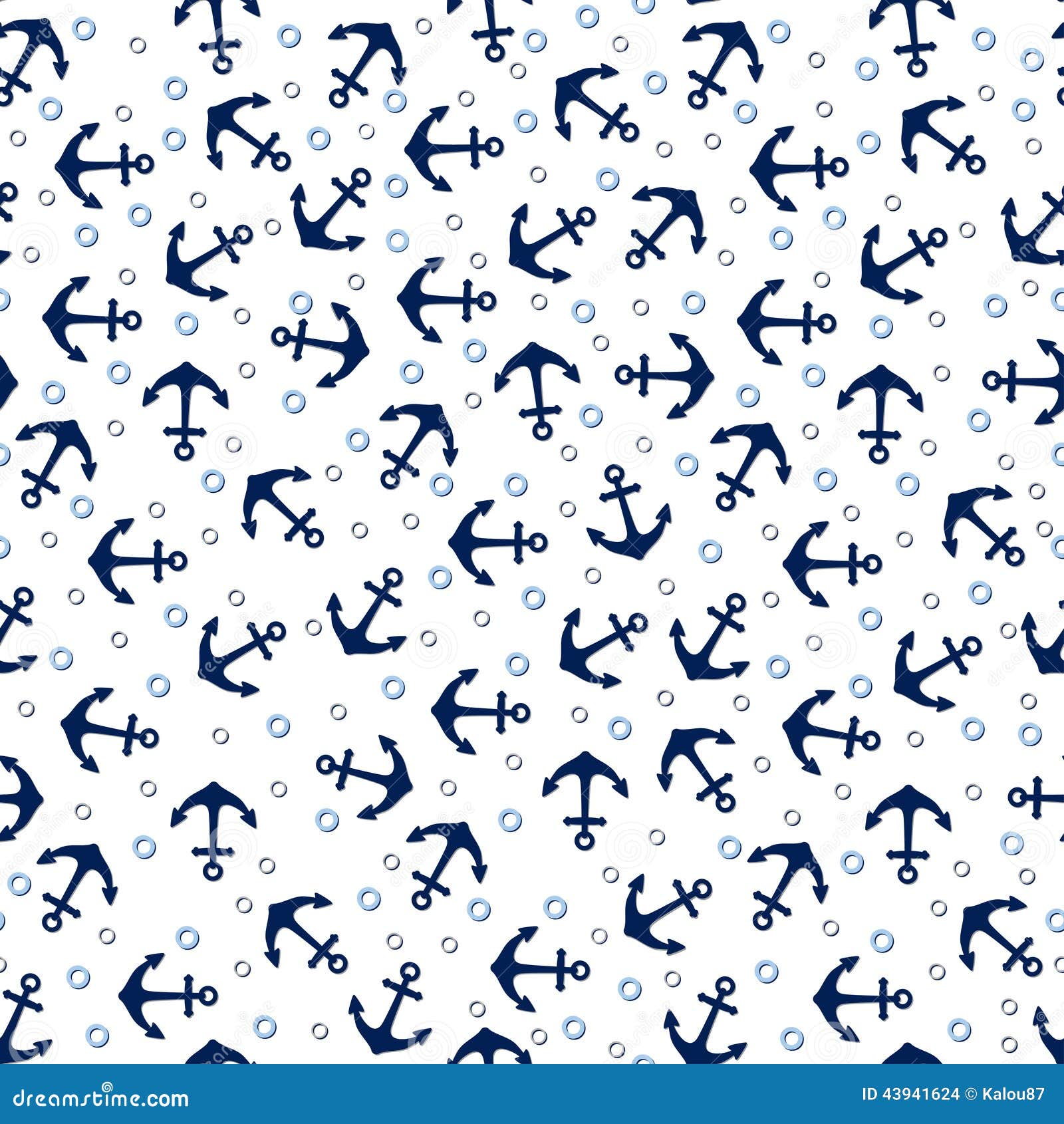 Vector anchor pattern stock vector. Illustration of drawing - 43941624