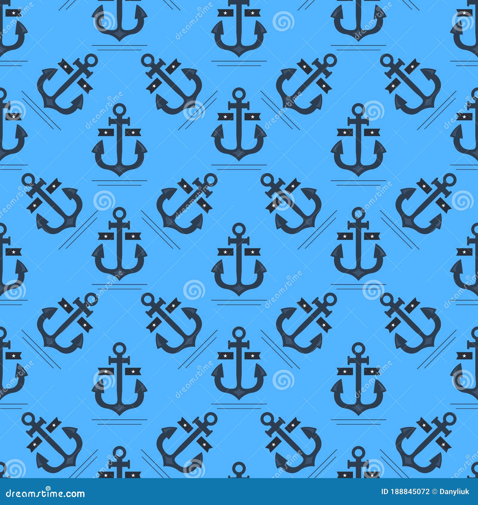 Vector anchor pattern stock vector. Illustration of pattern - 188845072