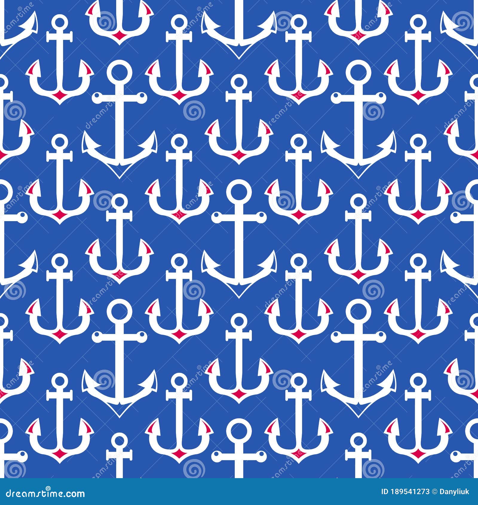 Vector Anchor Seamless Pattern Stock Vector - Illustration of ornament ...