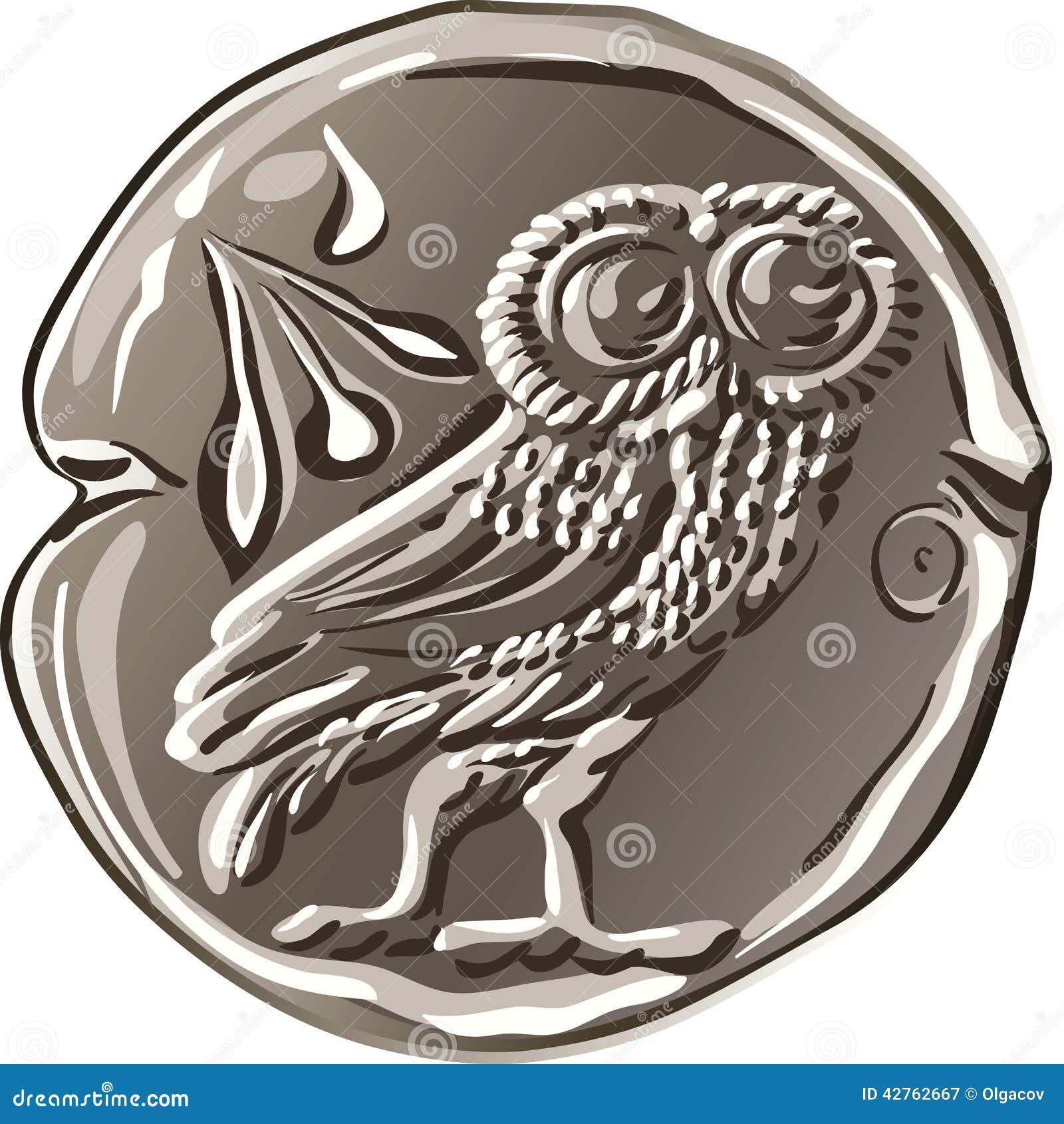 Vector Ancient Greek Money Silver Coin Drachma Stock Vector ...